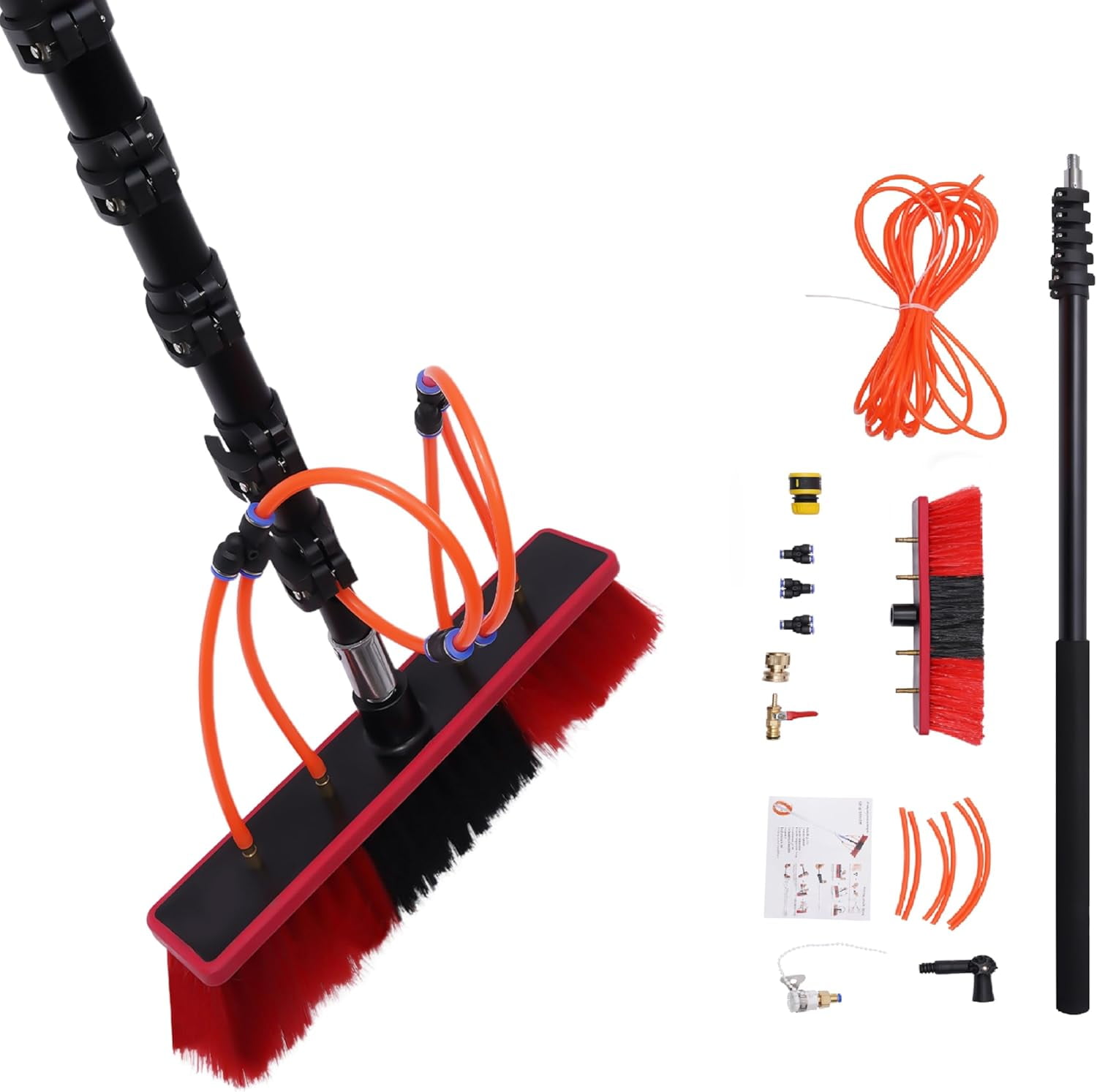 Water Fed Pole Kit Lightweight, 20 Ft Water Fed Cleaning System ...