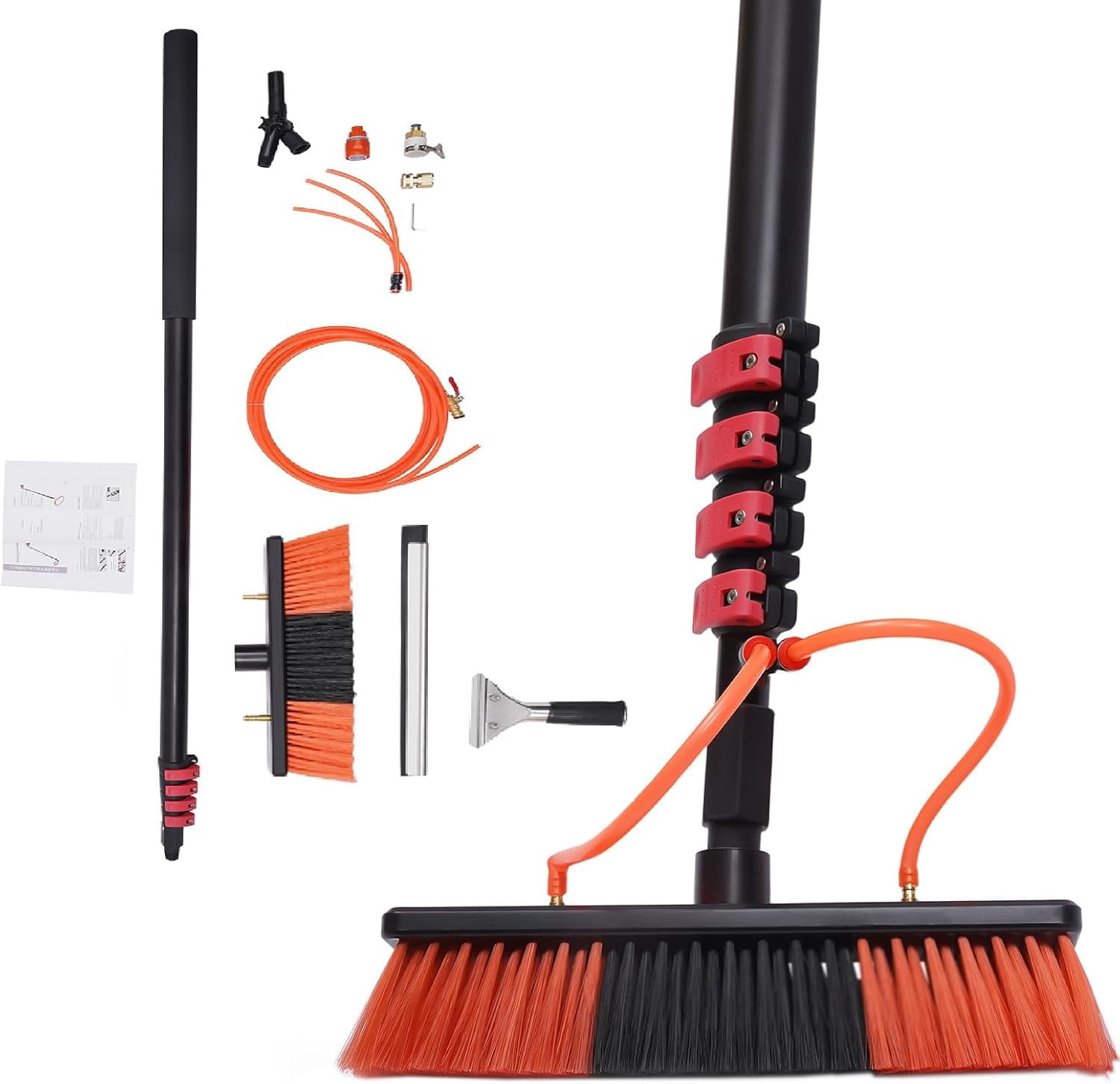Water Fed Pole Kit Lightweight, w/Squeegee Water Fed Cleaning System ...