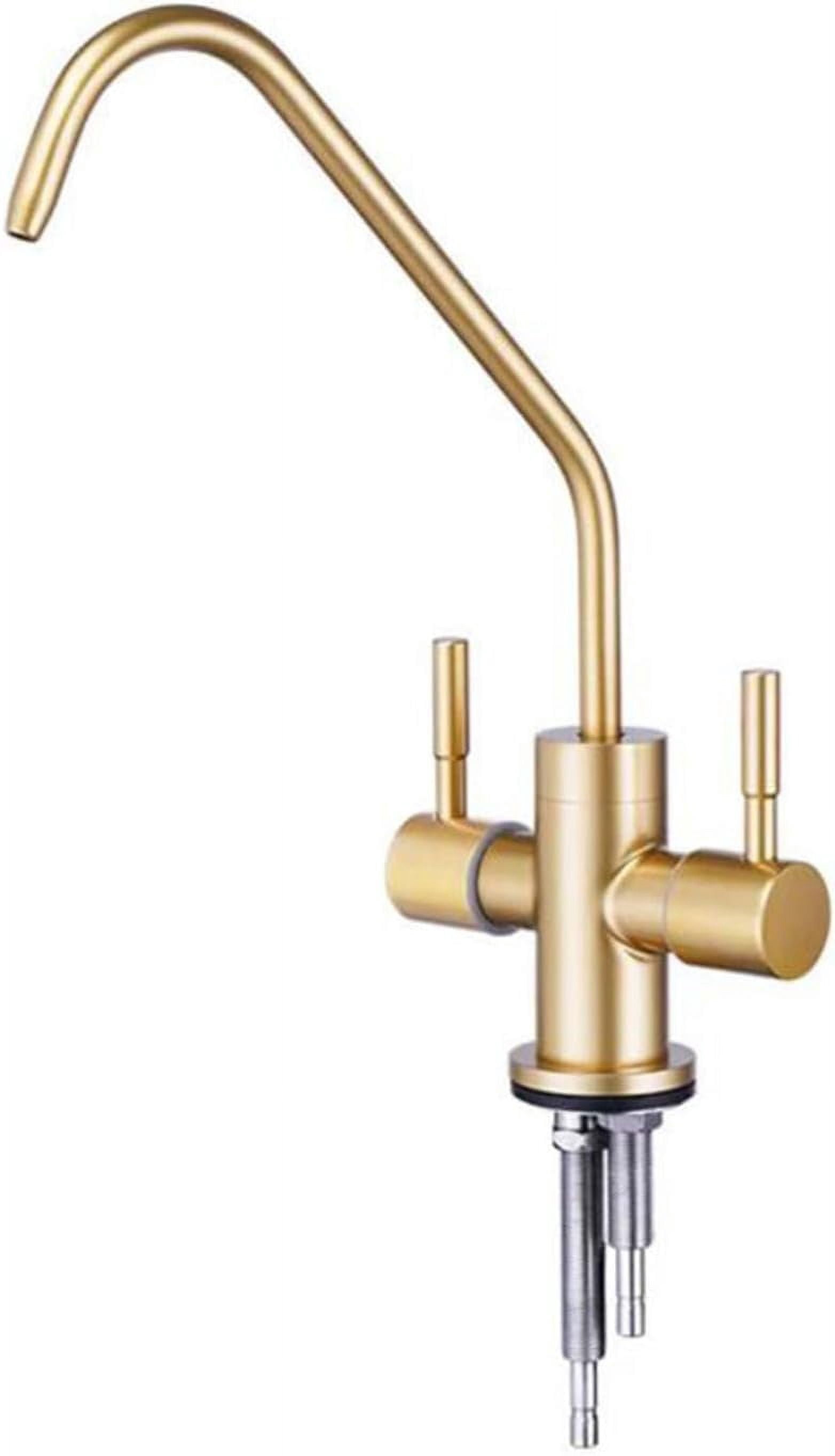 Water Filter Faucet Brushed Gold Water Purifier Faucet Double Outlet ...