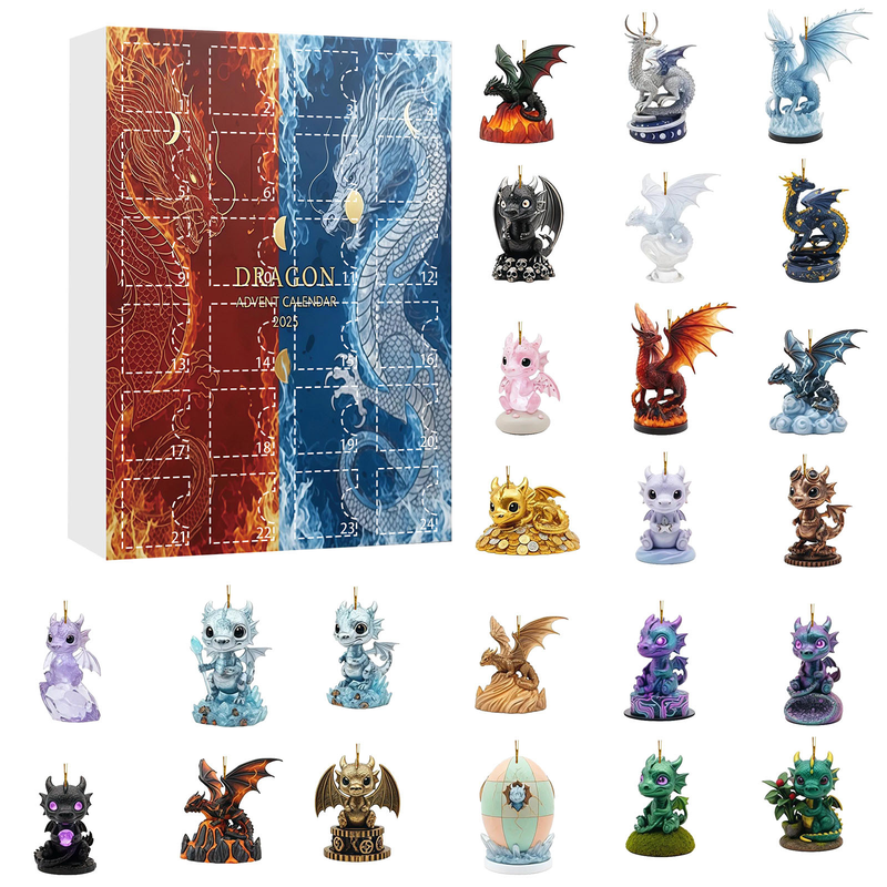 Water Fire Dragon Advent Calendar 2025 2026 Christmas Halloween Figures ...