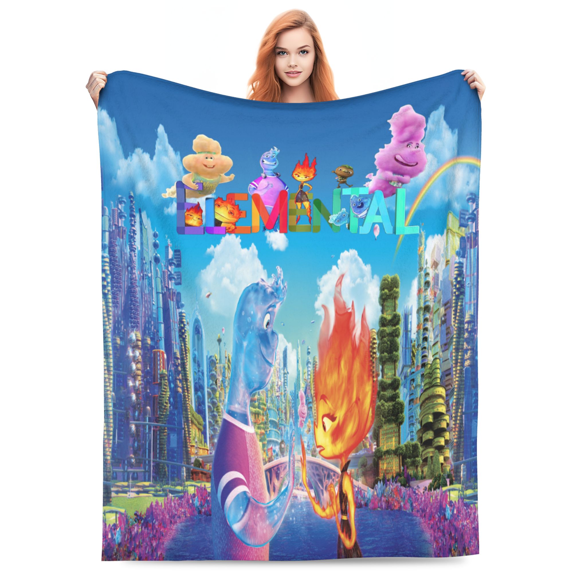 Water Fire Elementa Bed Blanket 3D Printed Throw Blanket Lightweight ...