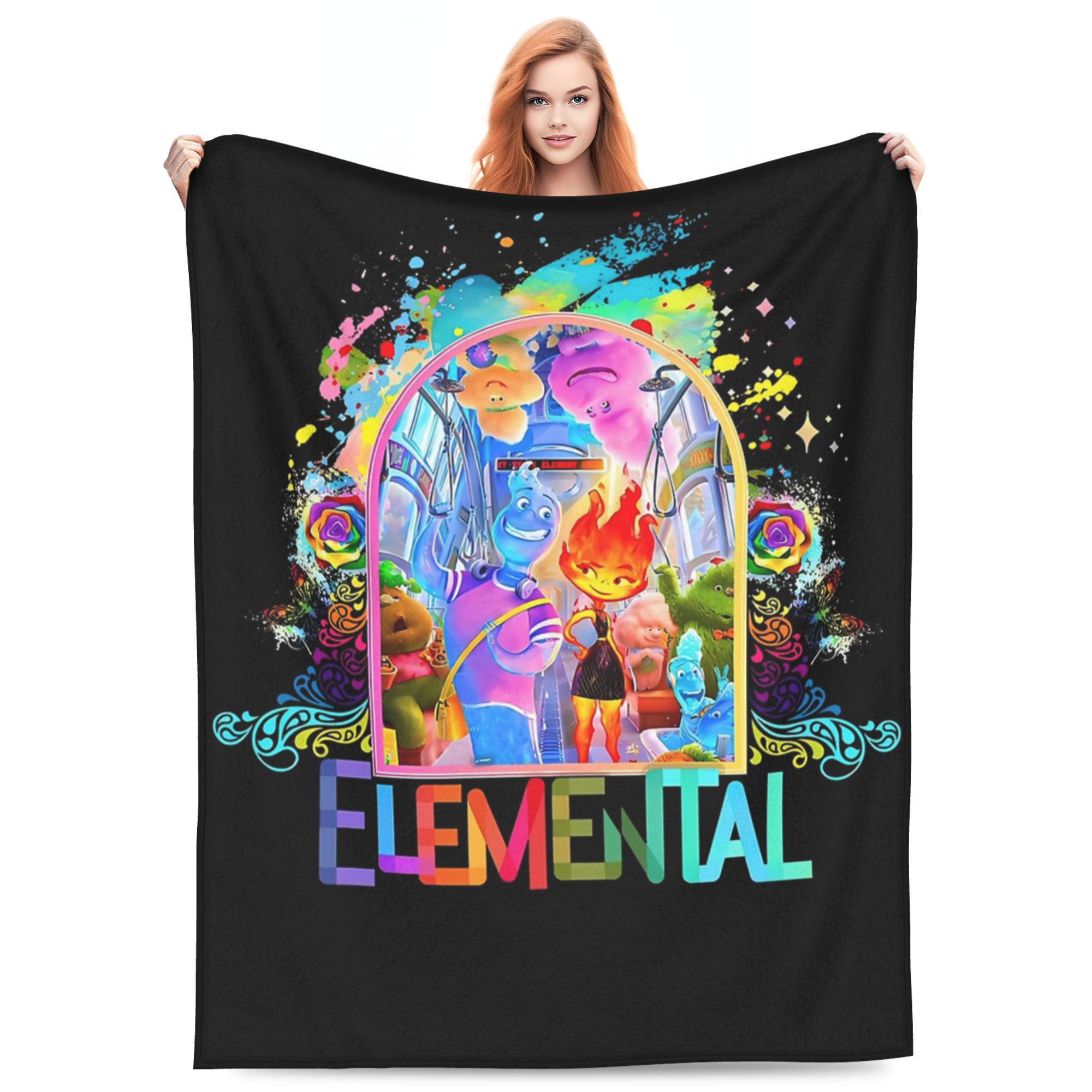 Water Fire Elementa Bed Blanket 3D Printed Throw Blanket Lightweight ...