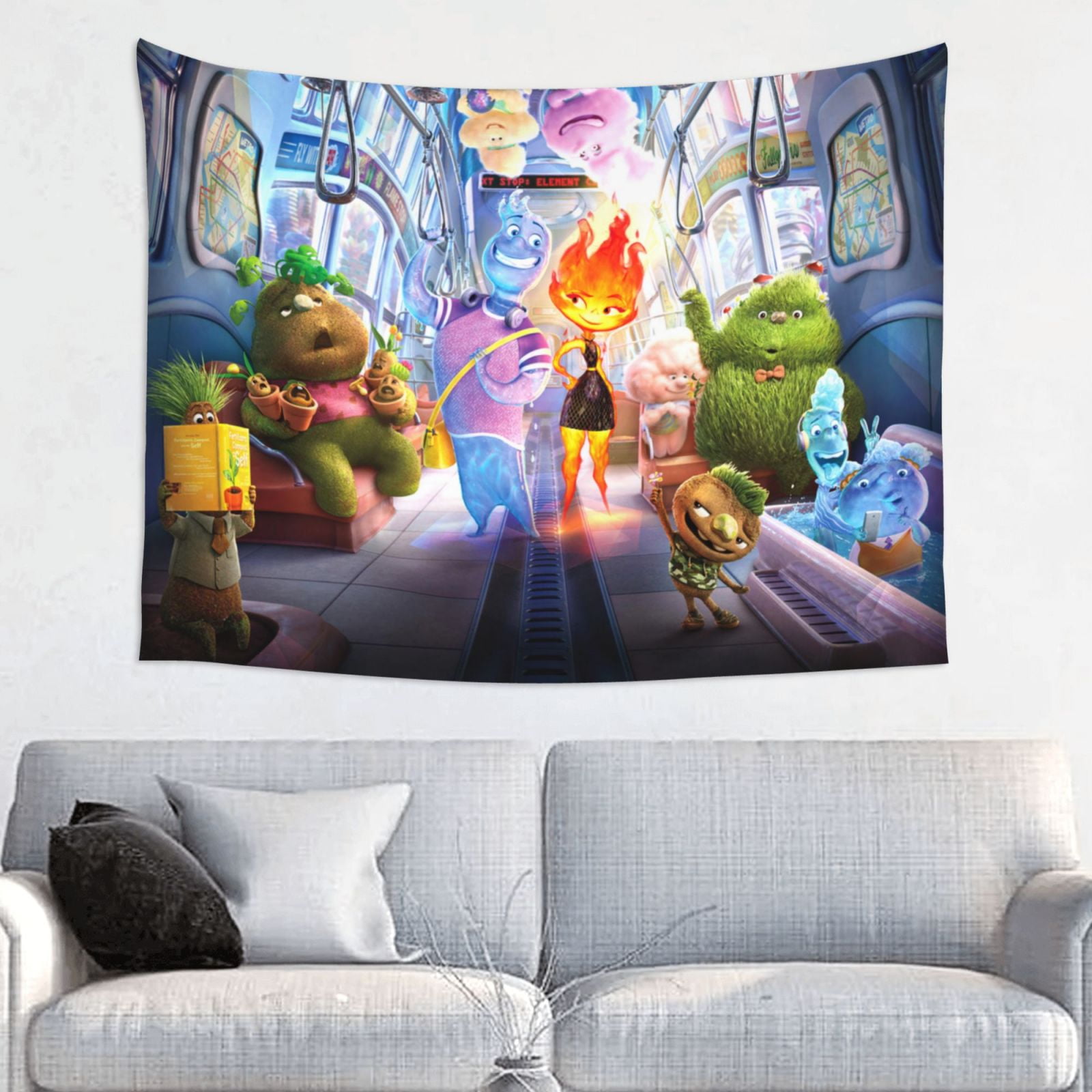 Water Fire Elementa Tapestry Anime Poster Large Background Wall Art ...