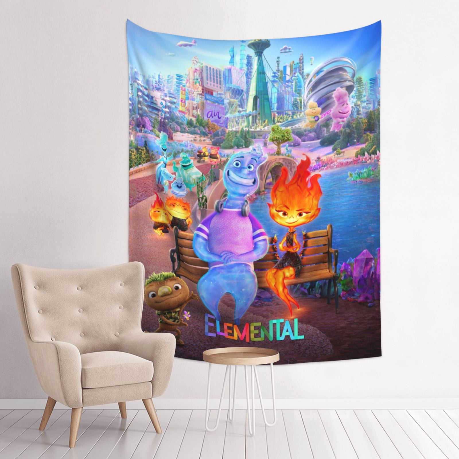 Water Fire Elementa Tapestry Anime Poster Large Background Wall Art ...