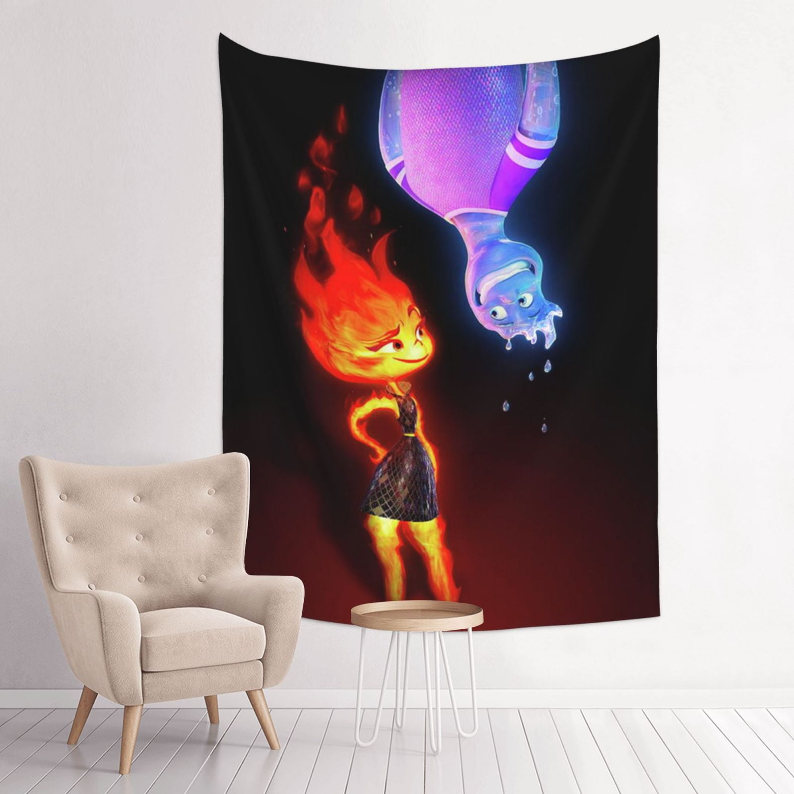 Water Fire Elementa Tapestry Anime Poster Large Background Wall Art ...