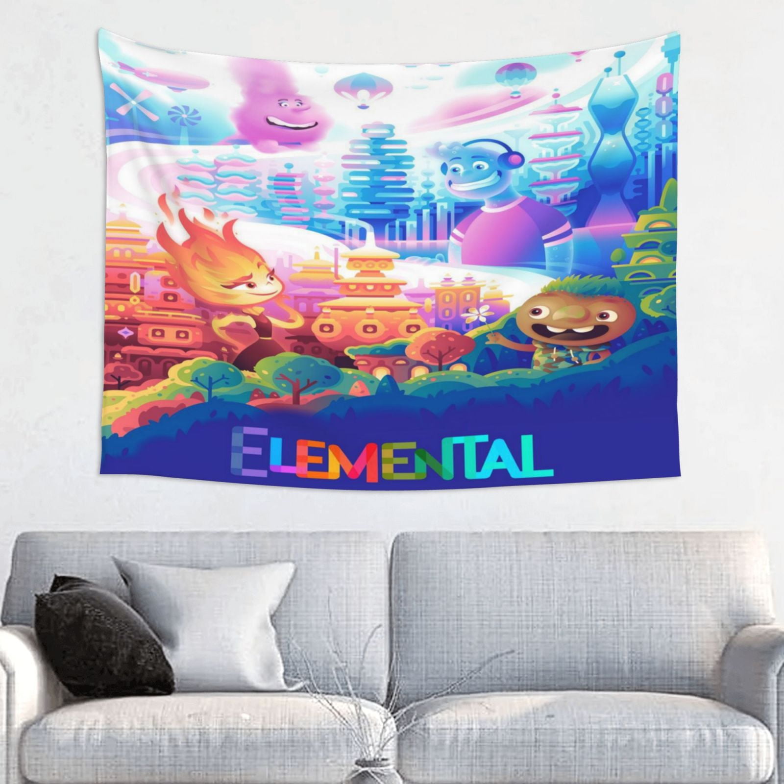 Water Fire Elementa Tapestry Anime Poster Large Background Wall Art ...