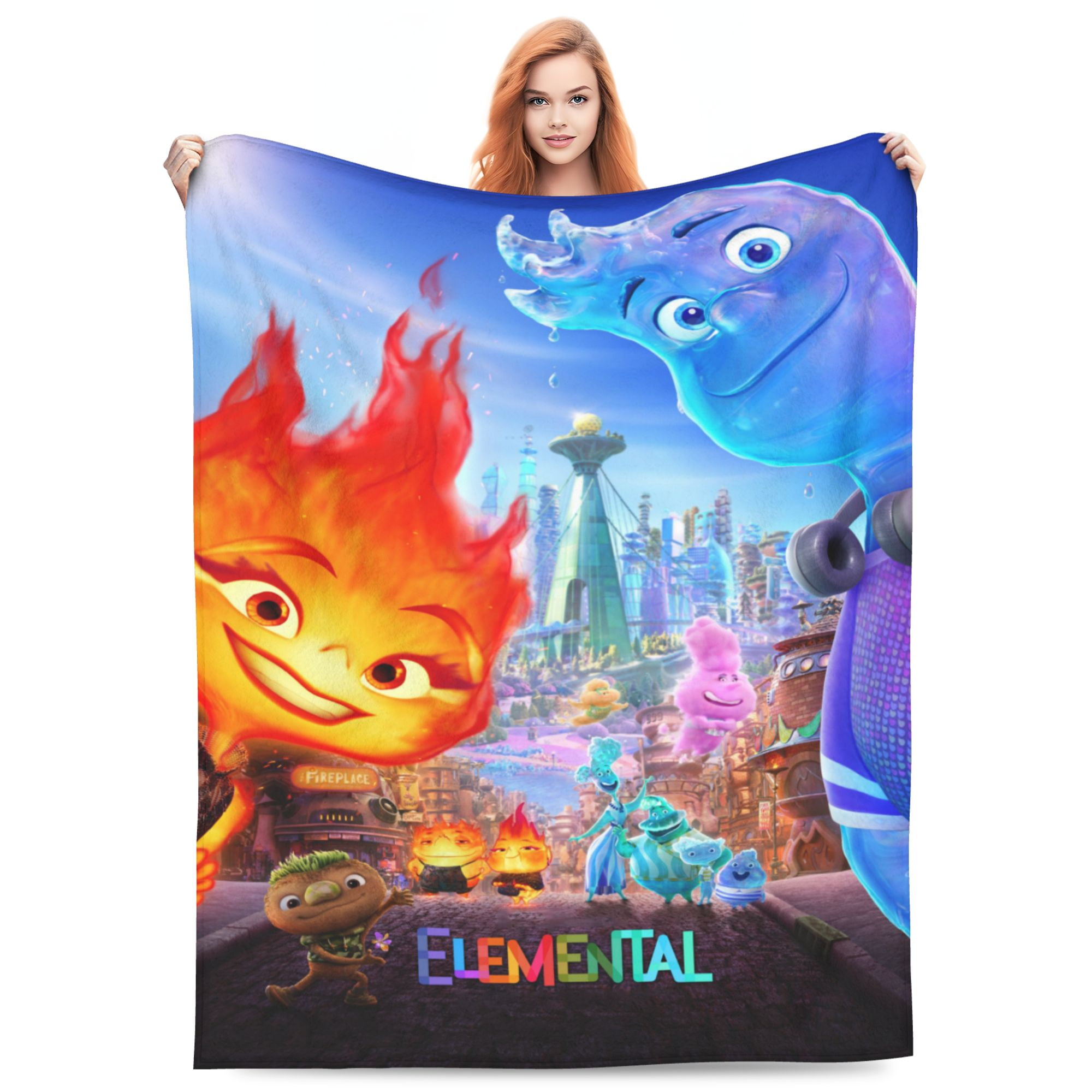 Water Fire Elementa Bed Blanket 3D Printed Throw Blanket Lightweight ...