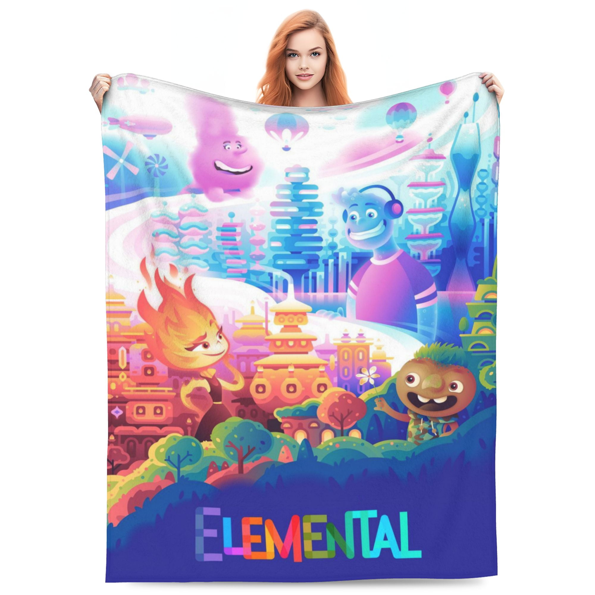 Water Fire Elementa Bed Blanket 3D Printed Throw Blanket Lightweight ...