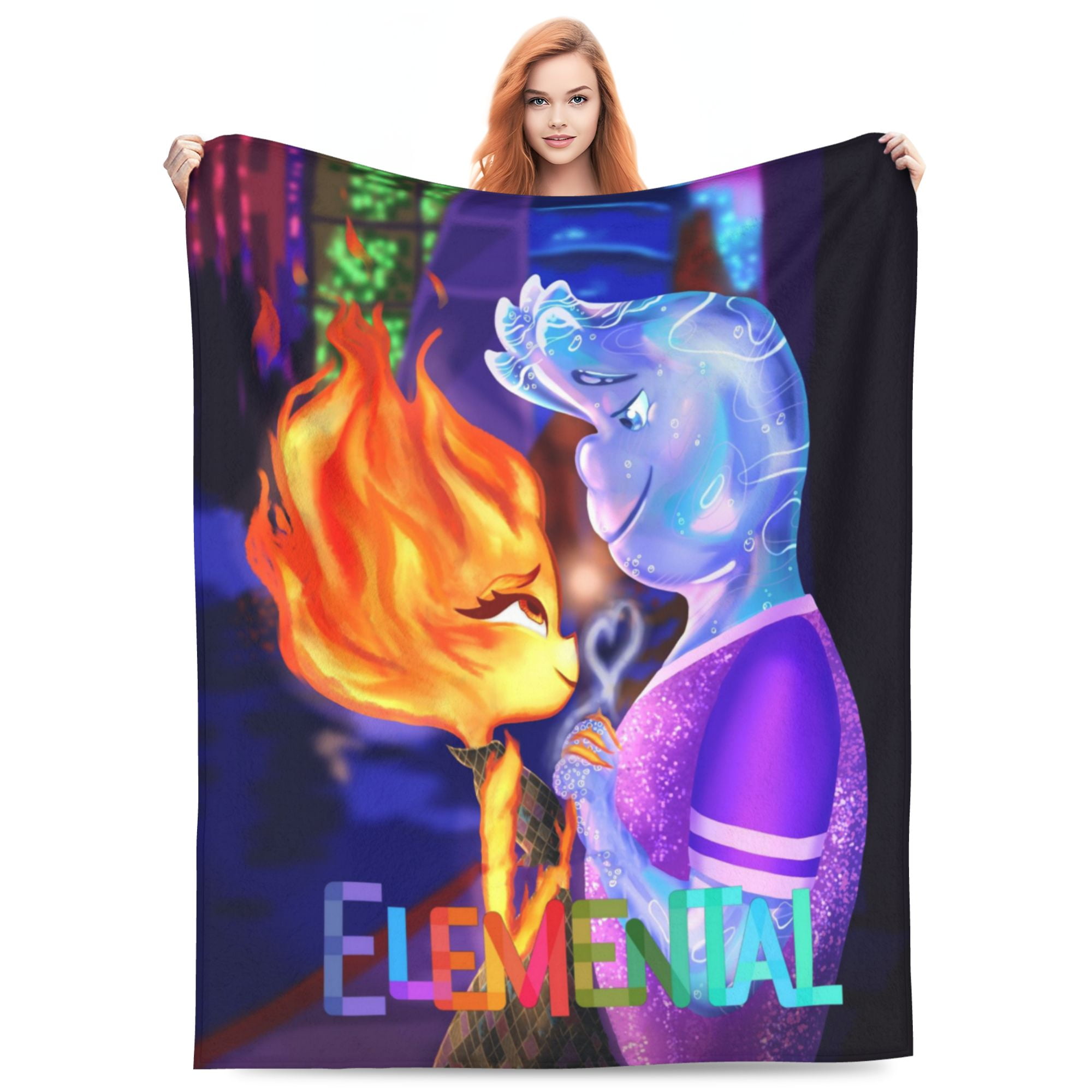 Water Fire Elementa Bed Blanket 3D Printed Throw Blanket Lightweight ...