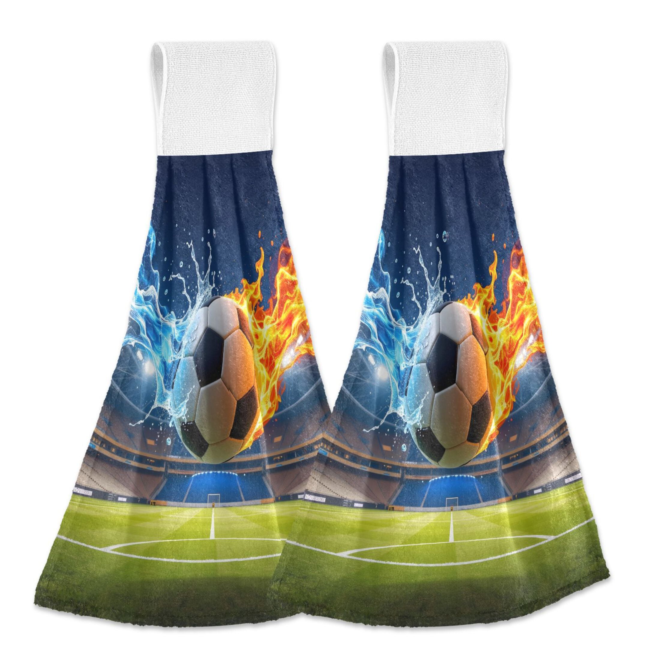 Water Flame Football on Stadium Hanging Towels with Loop Hand Towels ...