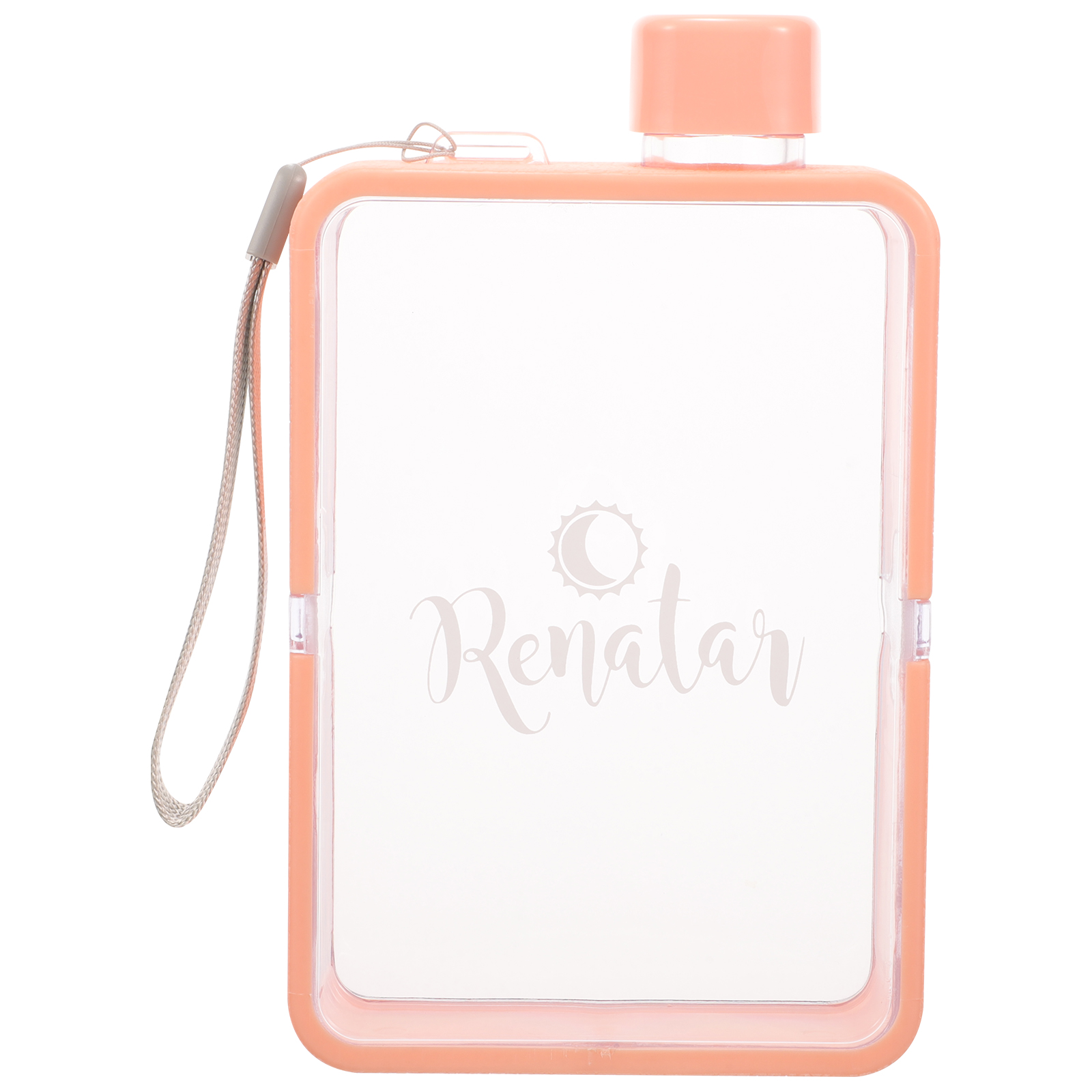 Water Flask Rectangular Flat Plastic Cup Outdoor Sports Bottle Fitness ...