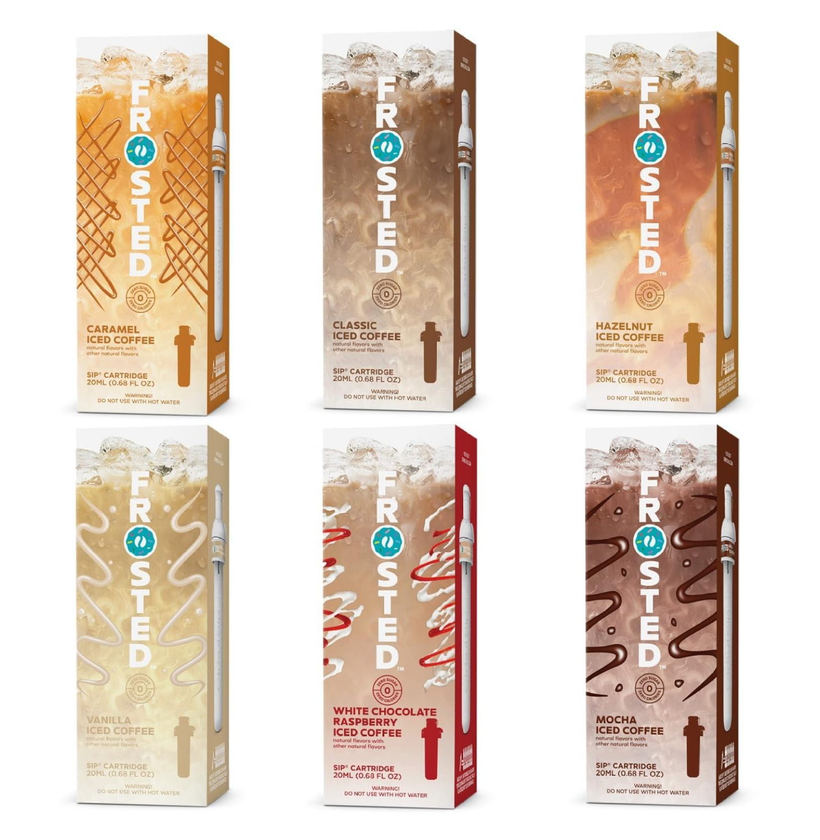 Water Flavor Cartridges, 6 Packs Random Frosted Iced Coffee Flavors ...