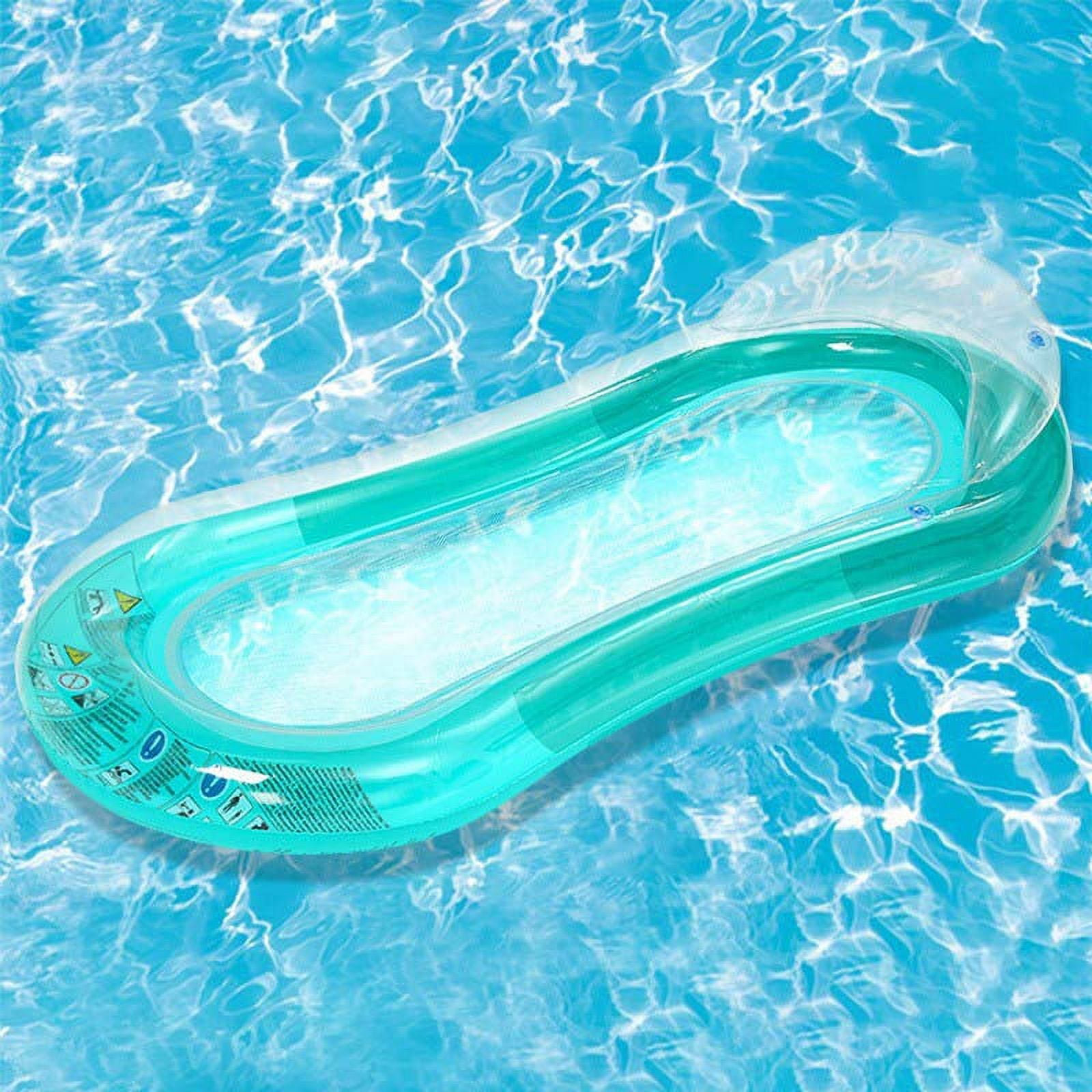 Water Floating Bed for Adults,Inflatable Pool Float Lounger w/Headrest ...