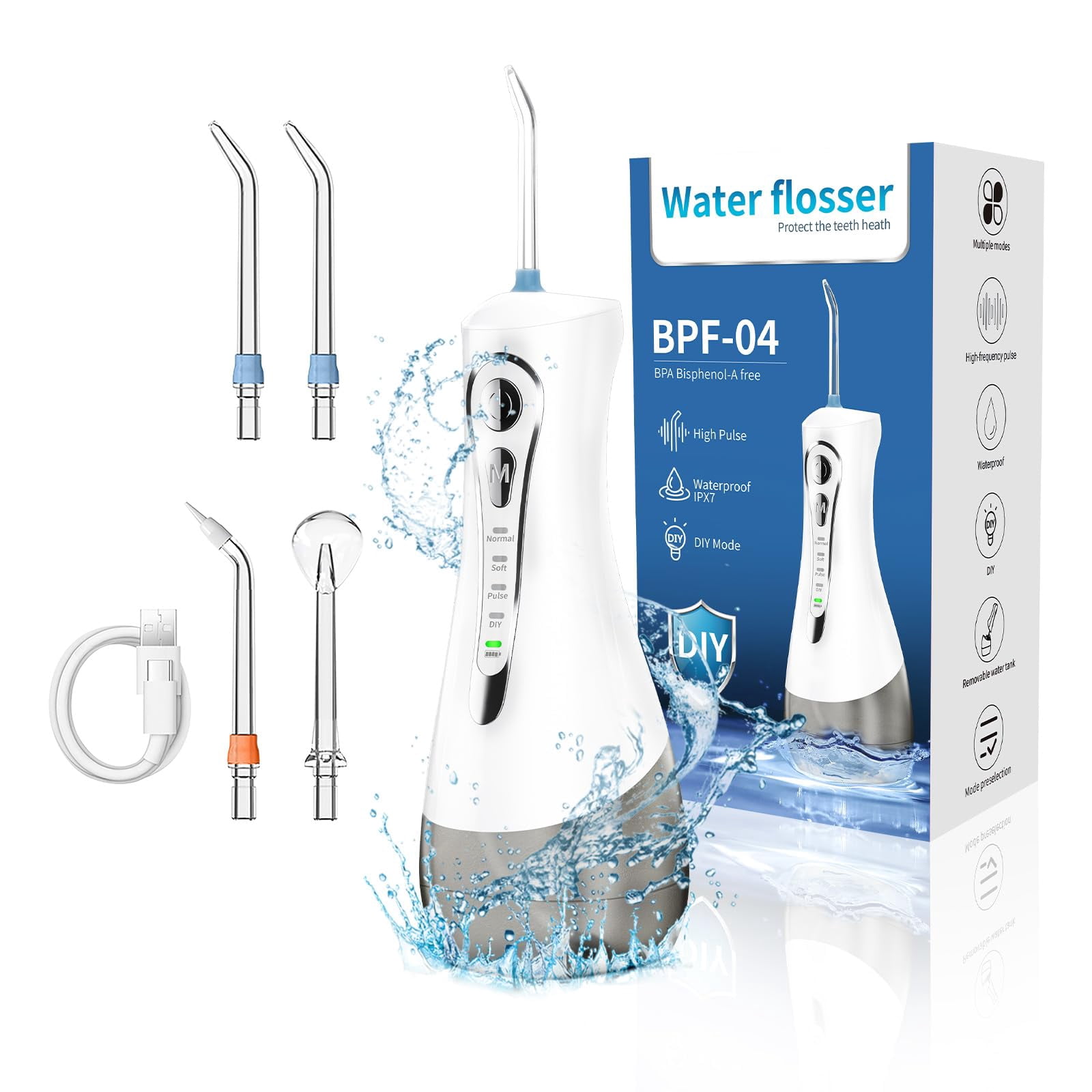 Water Flosser for Teeth RRF12 Cleaning and Flossing Modes DIY Jet Tips ...