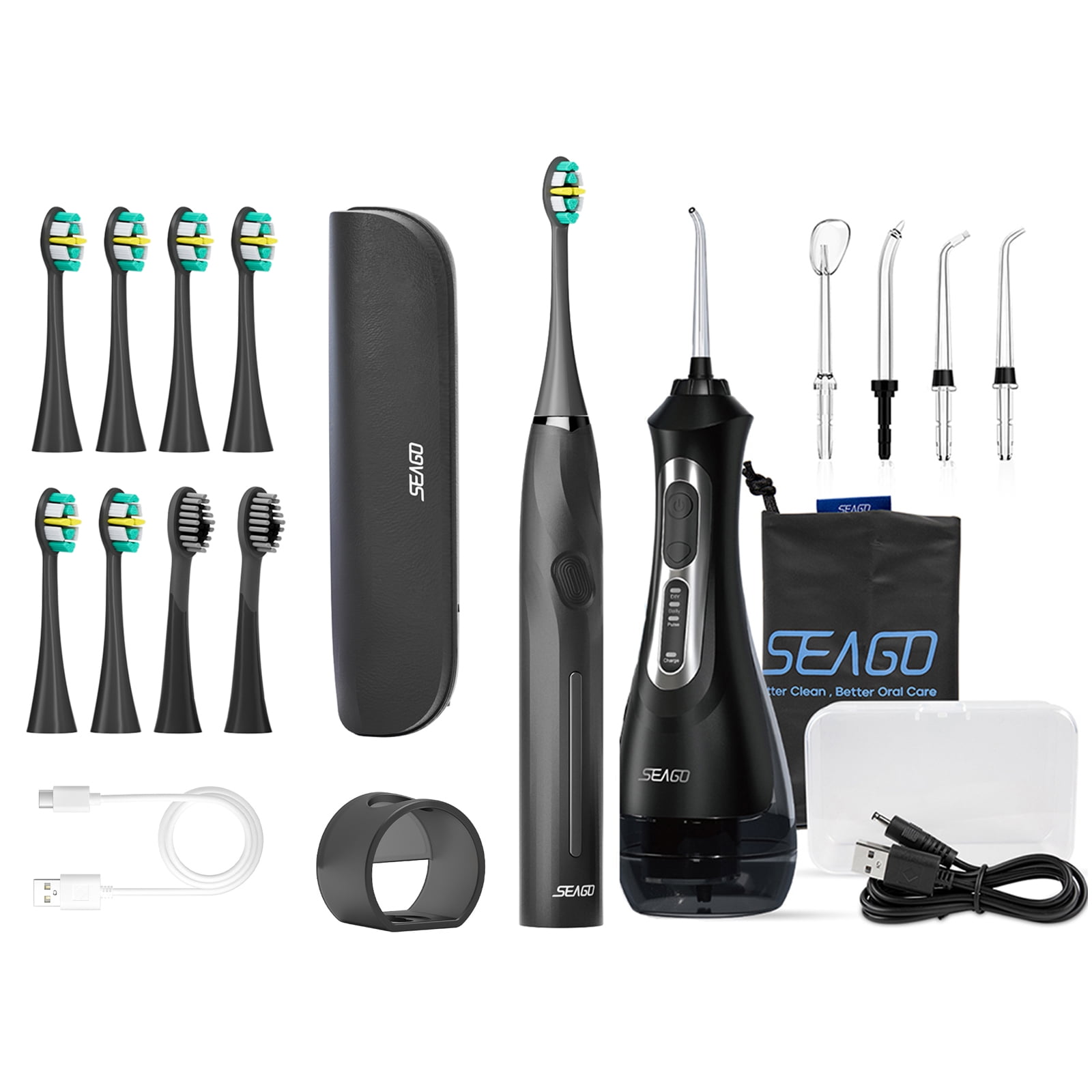 Water Flosser and Electric Toothbrush Combo for Teeth Clean, Black ...