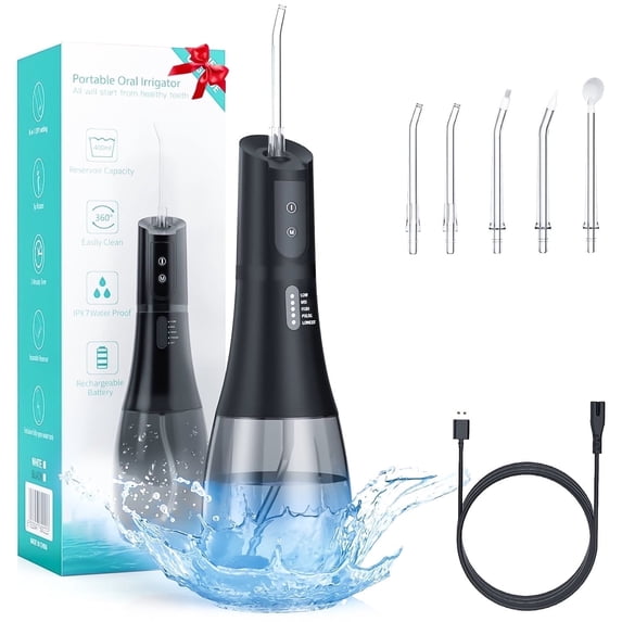 MICHPONG Water Flosser, Cordless Dental Pick, 5 Modes, 5 Nozzles, 400ml ...