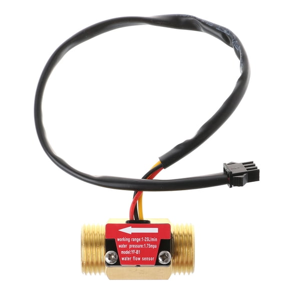 Water Flow Flowmeter 1-25L/min Flow Meter G1/2" Hall Effect Meter Fluid ...