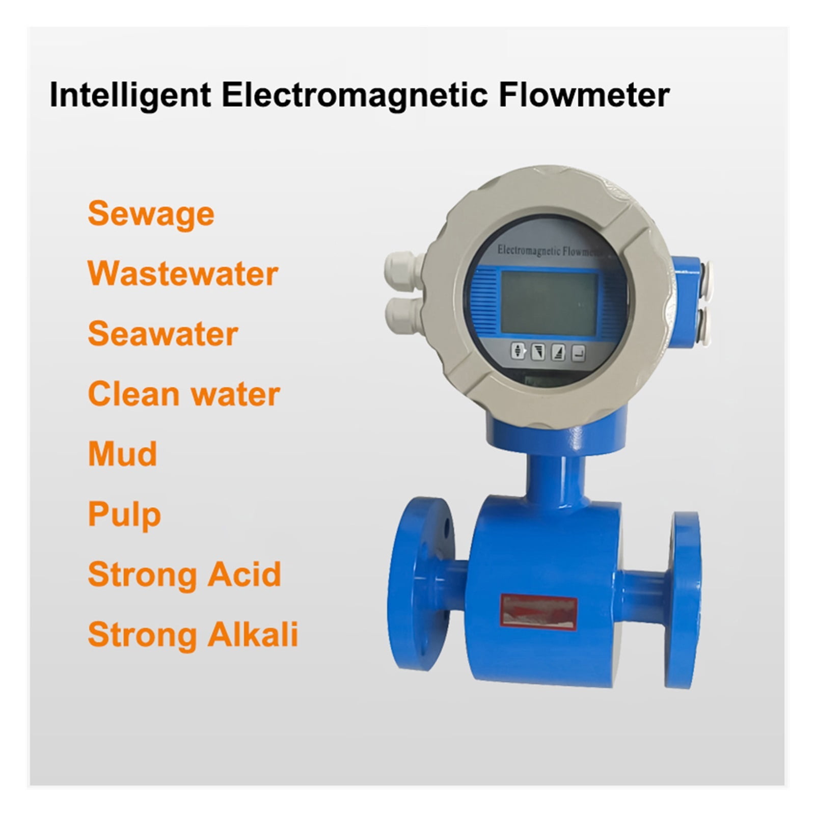 Water Flow Meter RS485 4-20mA Digital Liquid Electromagnetic Flowmeter ...