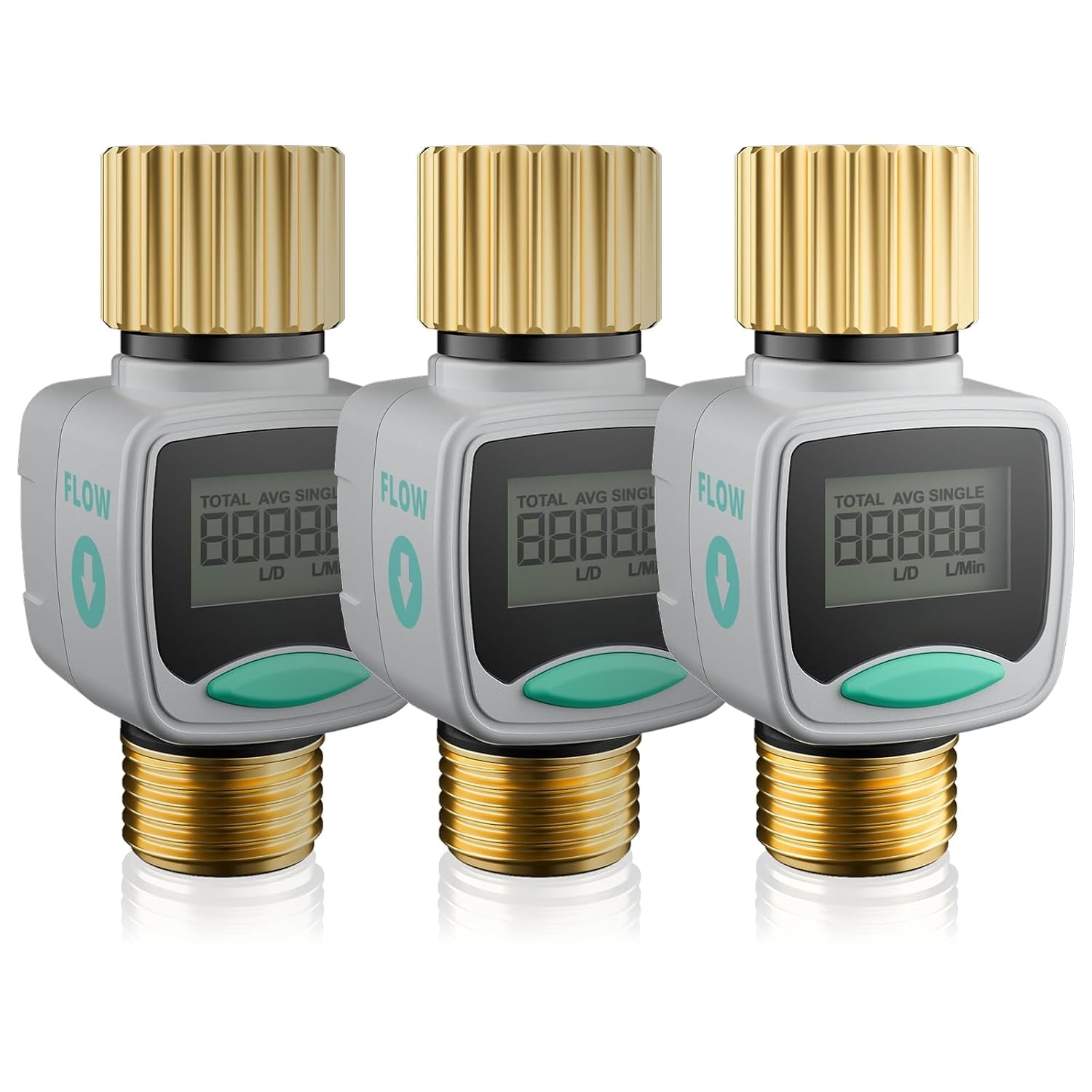 Water Flow Meter for RV and Garden Hose, Gallon/Liter Counter to Gauge ...