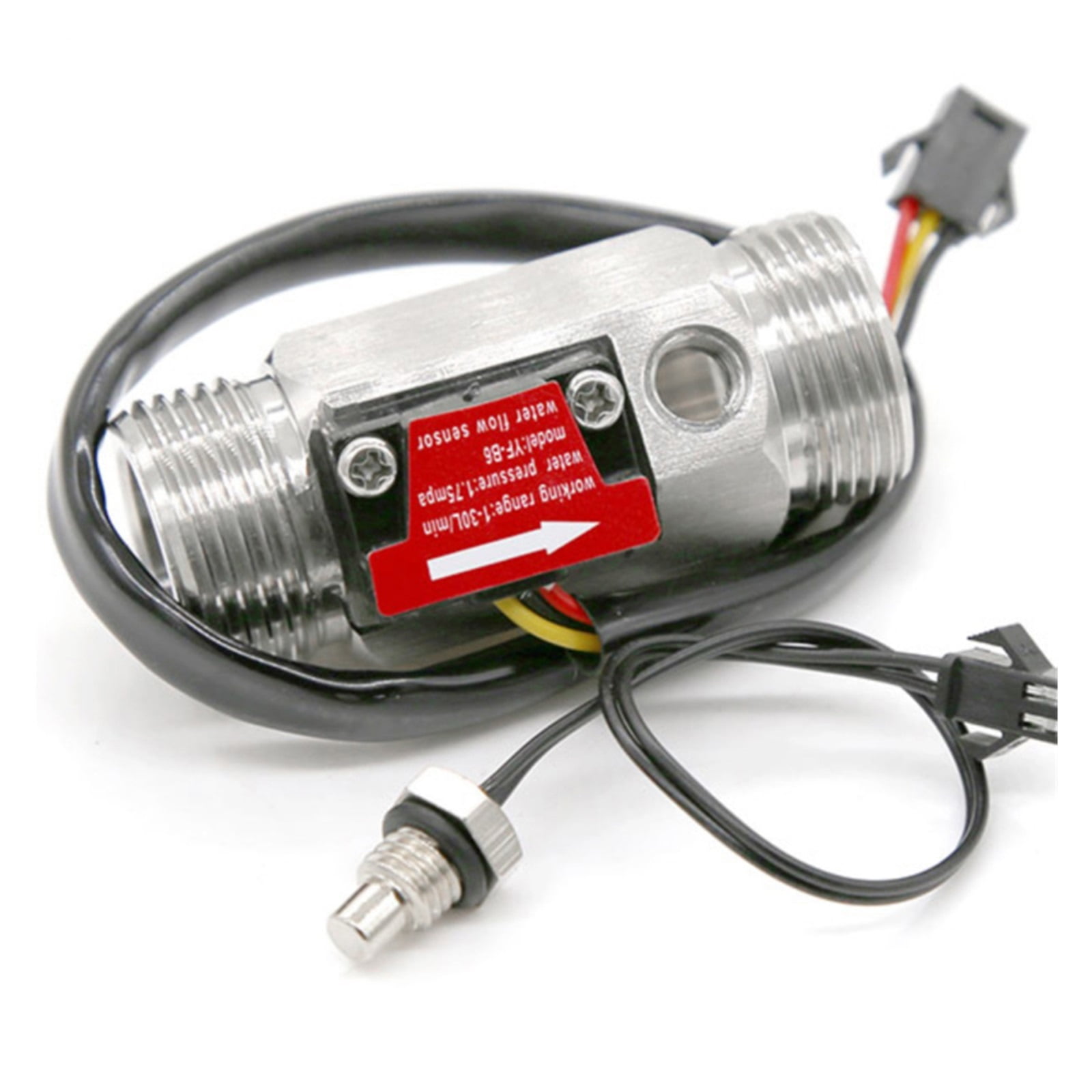 Water Flow Sensor Hall Stainless Steel Meter With 6-Point External ...