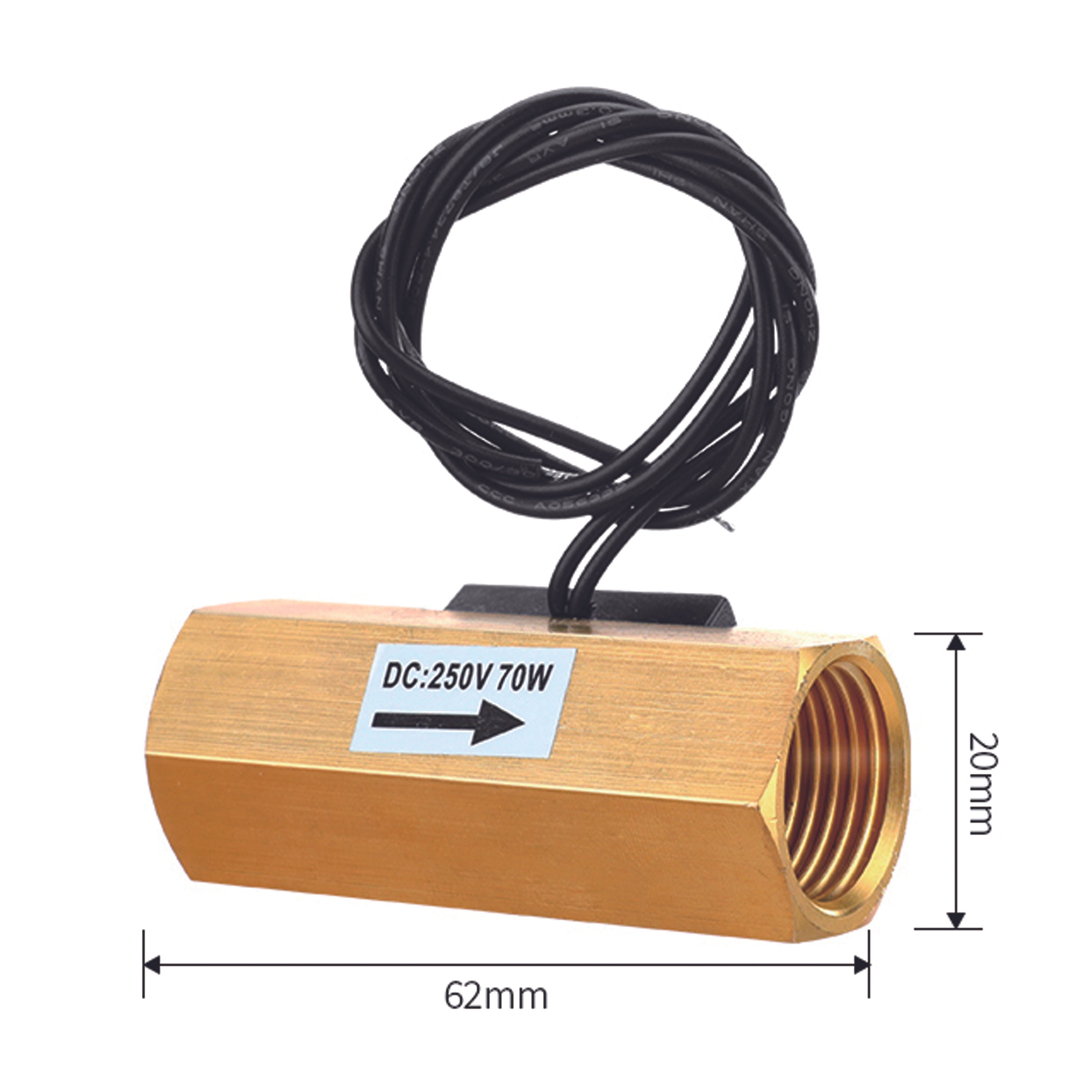 Water Flow Sensor Switch Brass Flowmeter Industrial Accessory Water ...