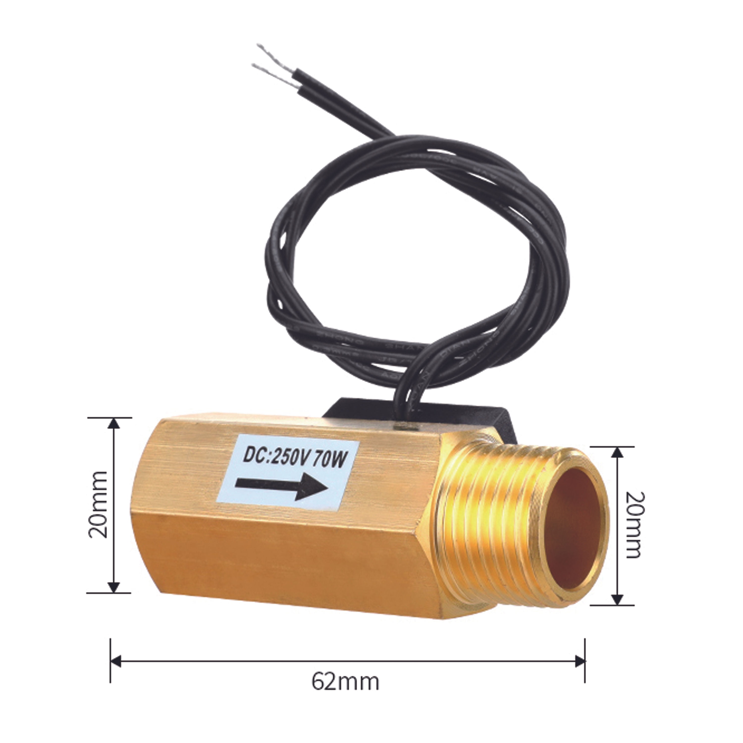 Water Flow Sensor Switch Brass Flowmeter Industrial Accessory Water ...