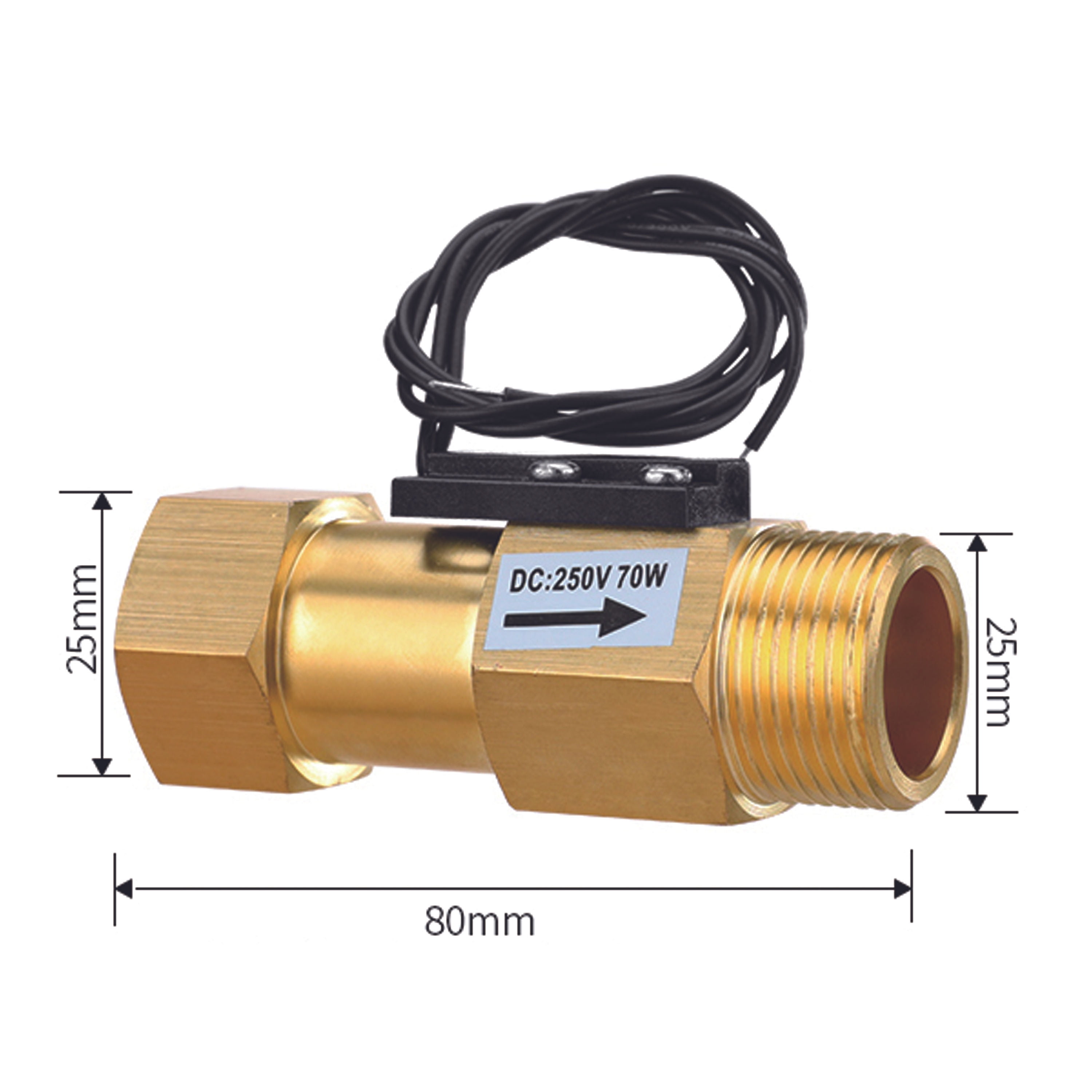Water Flow Sensor Switch Brass Flowmeter Industrial Accessory Water ...
