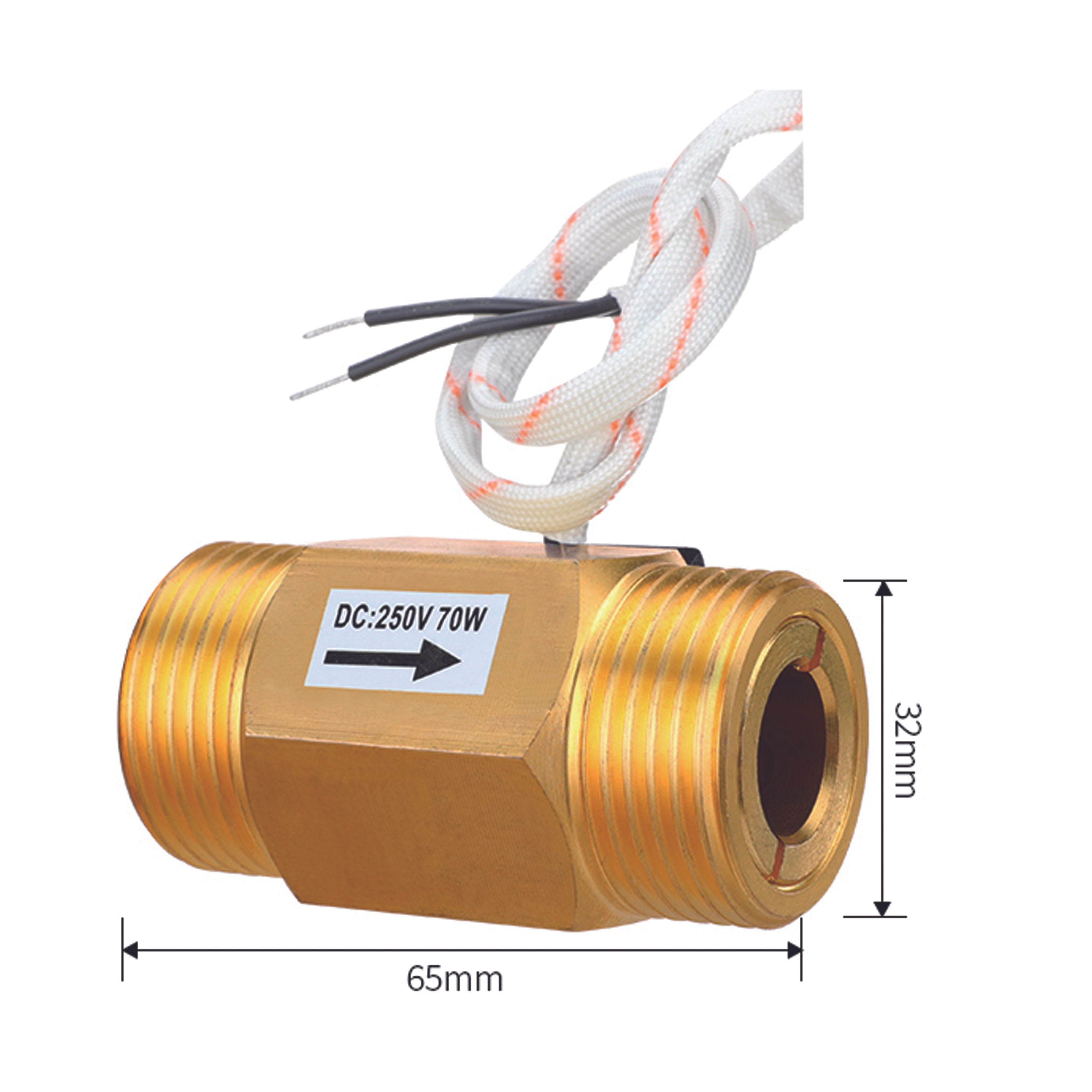 Water Flow Sensor Switch Brass Flowmeter Industrial Accessory Water ...