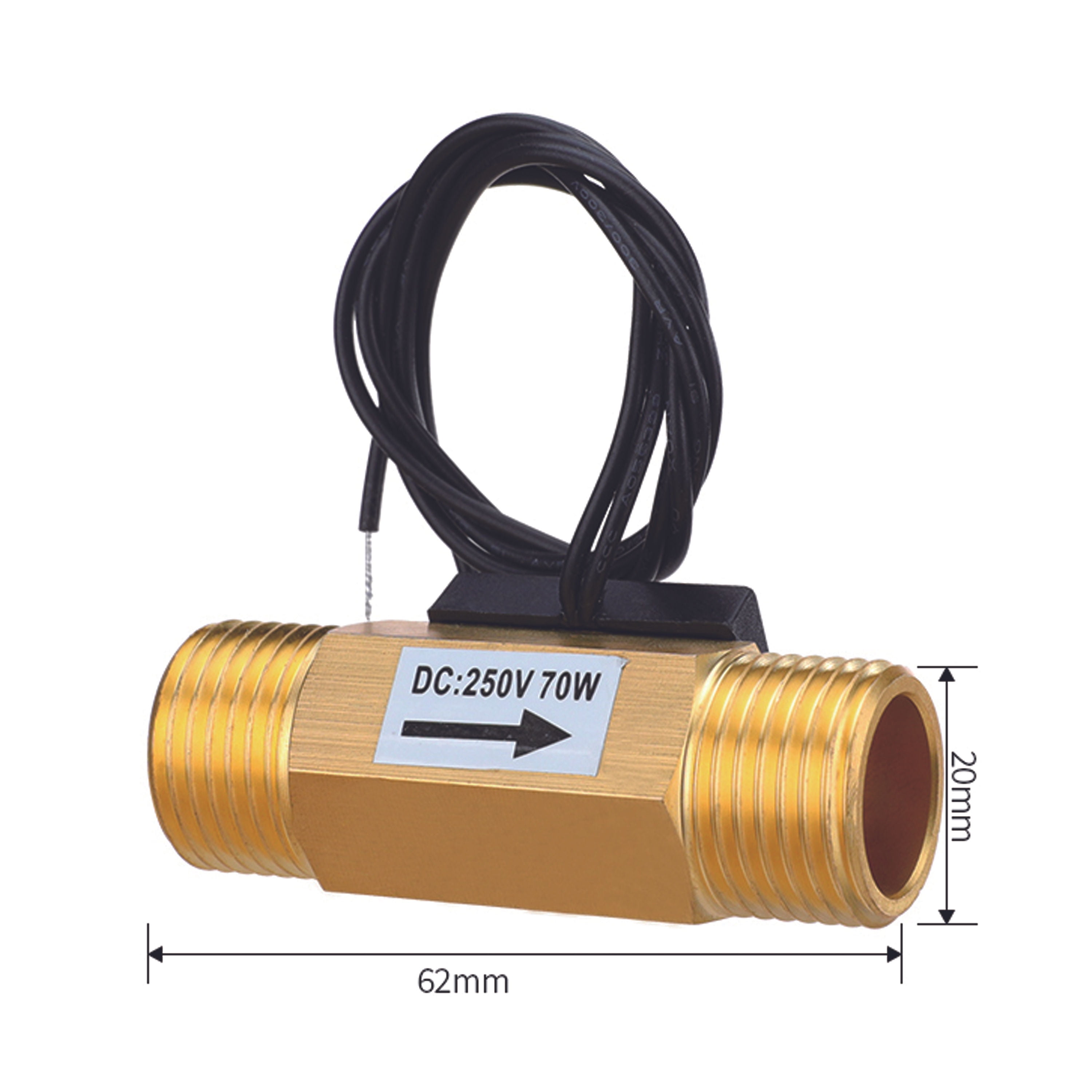 Water Flow Sensor Switch Brass Flowmeter Industrial Accessory Water ...