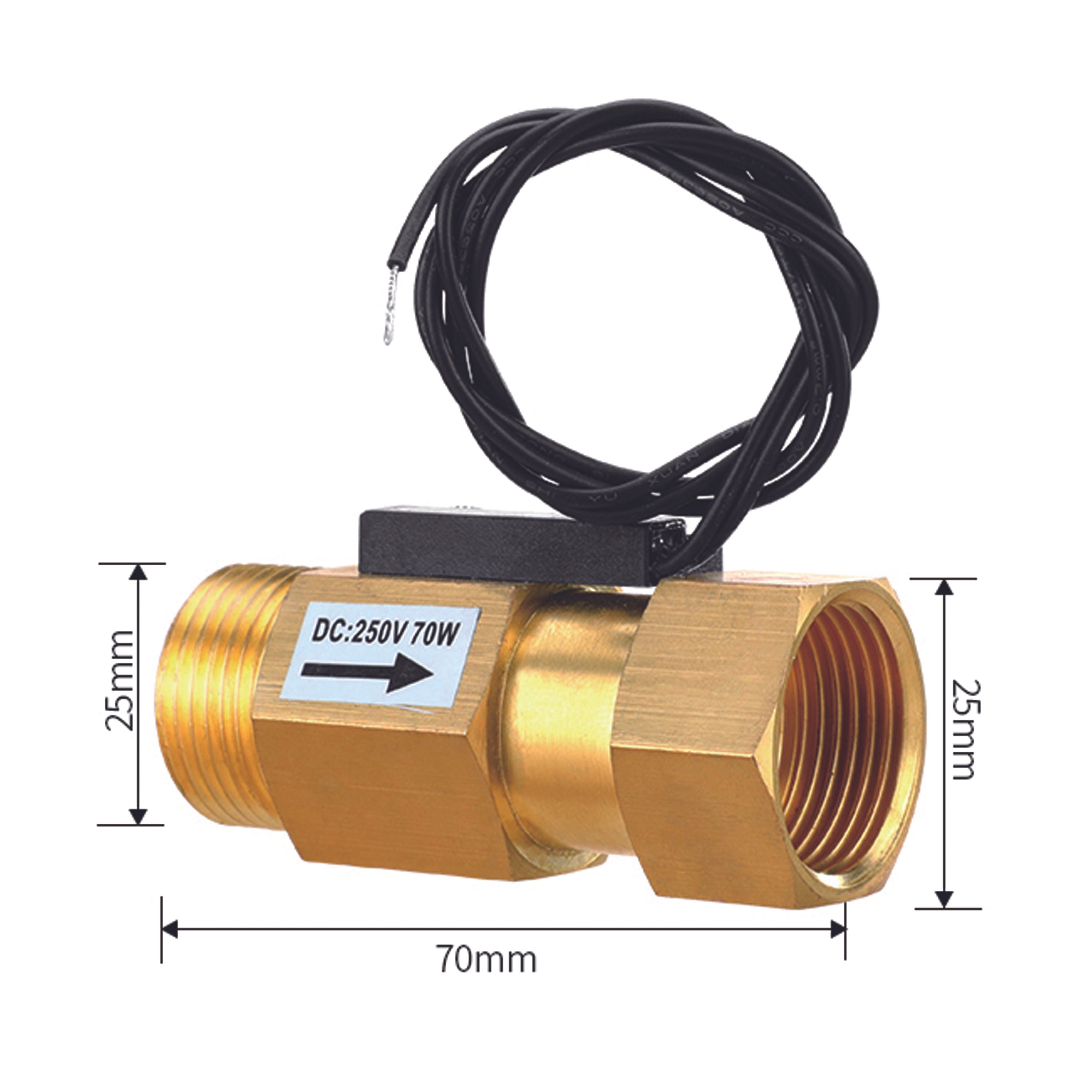Water Flow Sensor Switch Brass Flowmeter Industrial Accessory Water ...