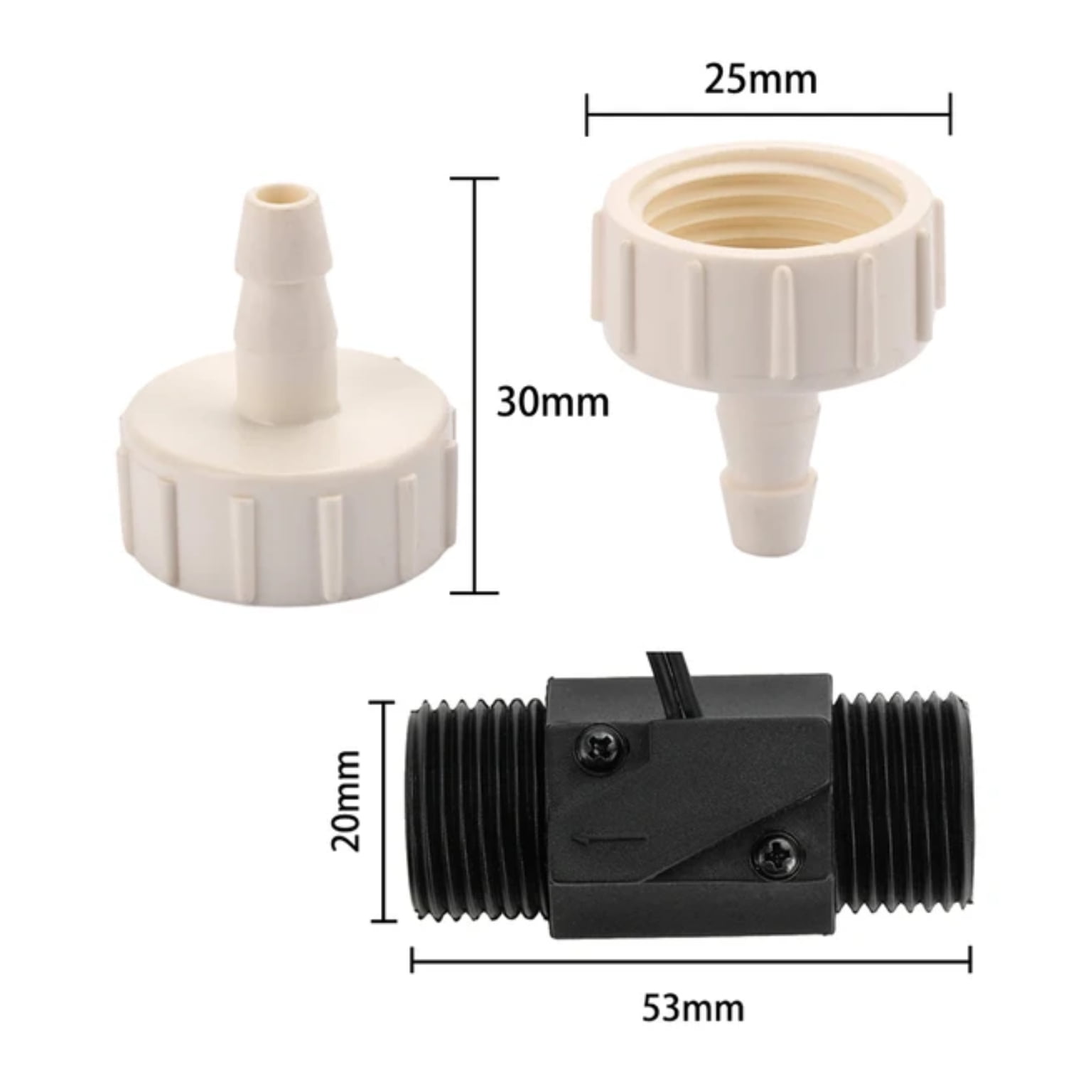 Water Flow Sensor Switch Meter with 8mm Nozzle - AC 220V Pressure ...