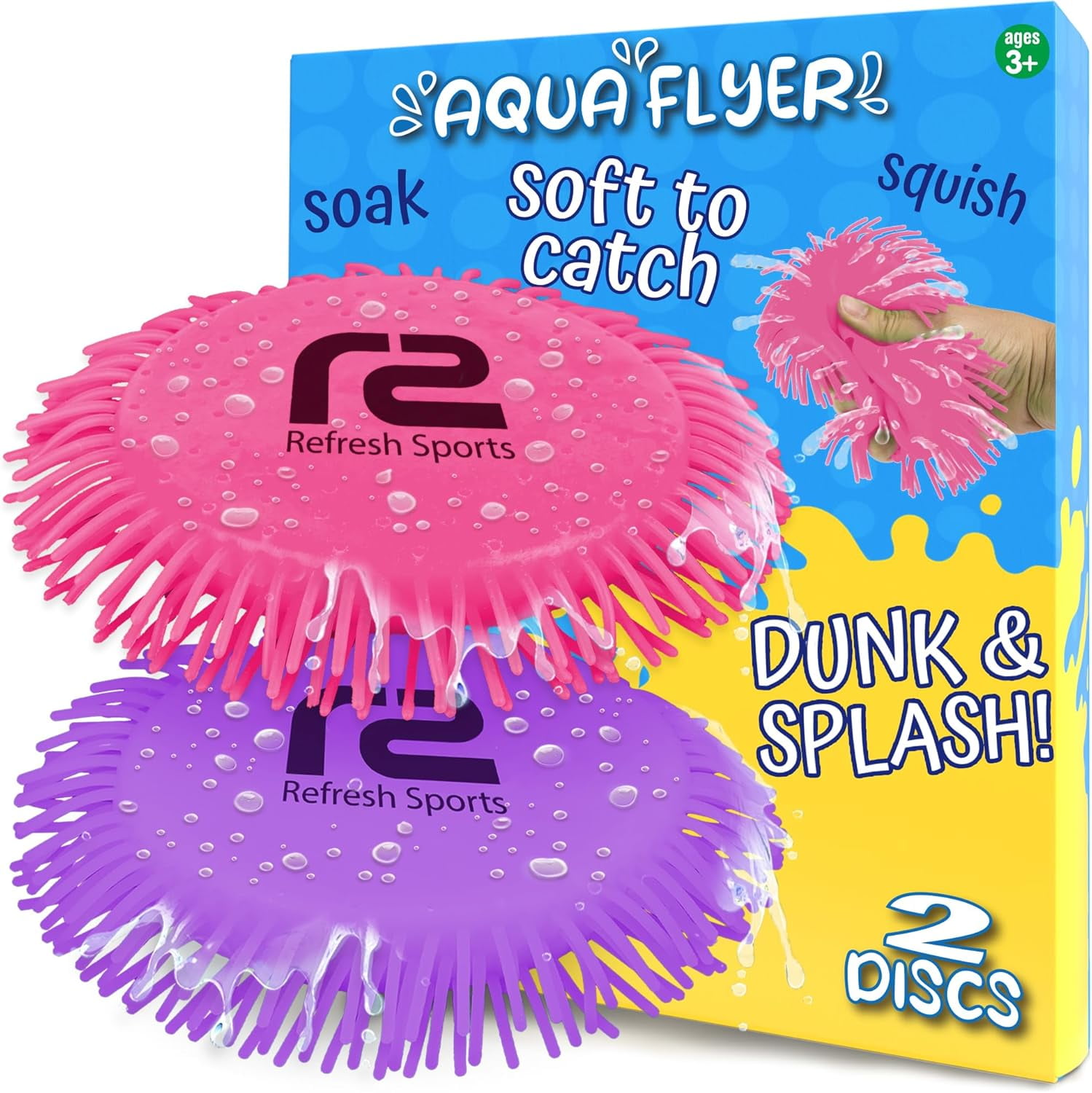 Water Flying Discs for Kids: Soft Sports Disc 2 Pack - Soaks The Target ...