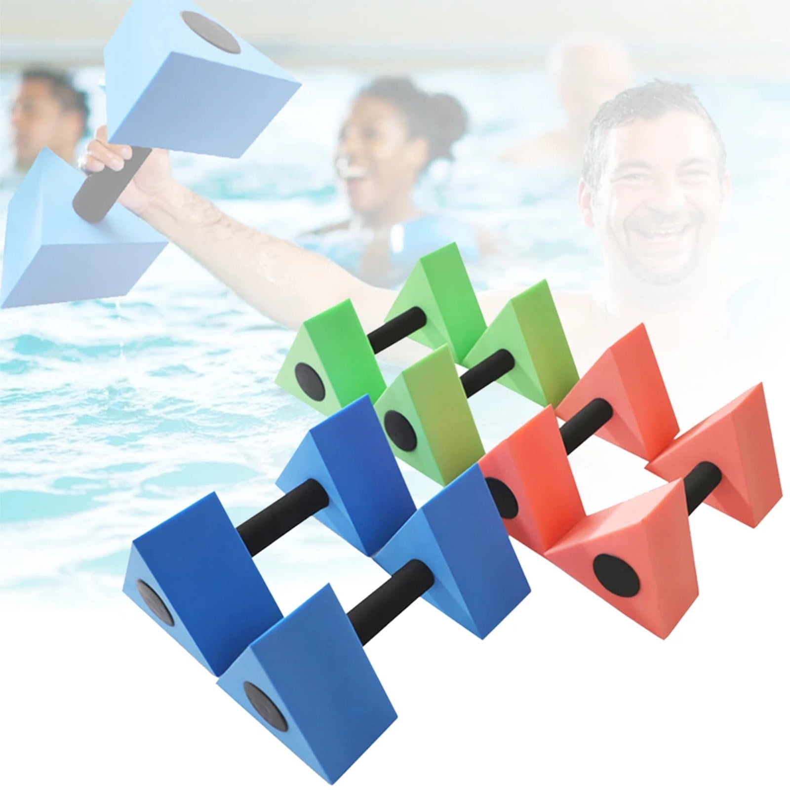 Water Foam Dumbbells, 1 Pair EVA Aquatic Exercise Barbells for Swimming ...