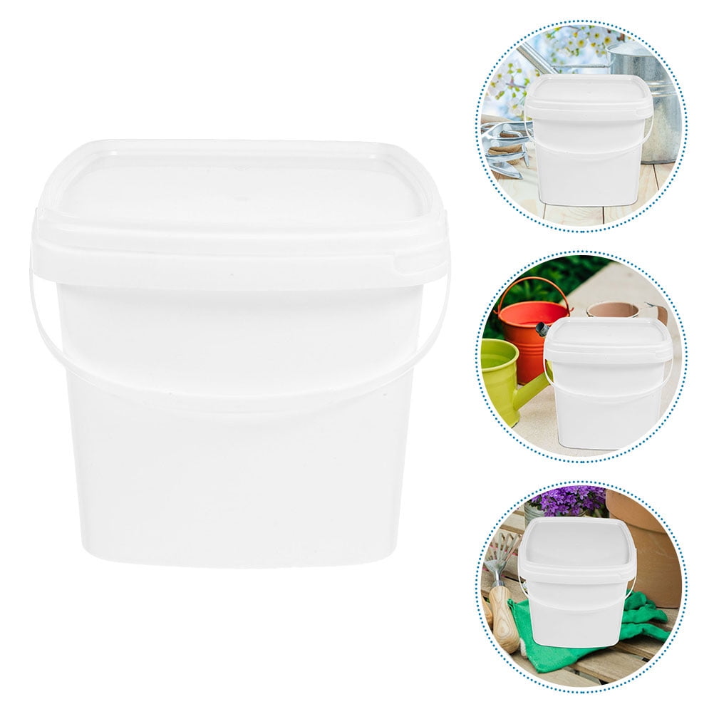 Water Food Bucket with Lid Handle Reusable Water Container Portable ...