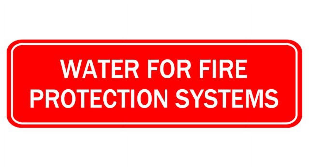 Water For Fire Protection Systems Tank Sign For House Door, Plastic ...