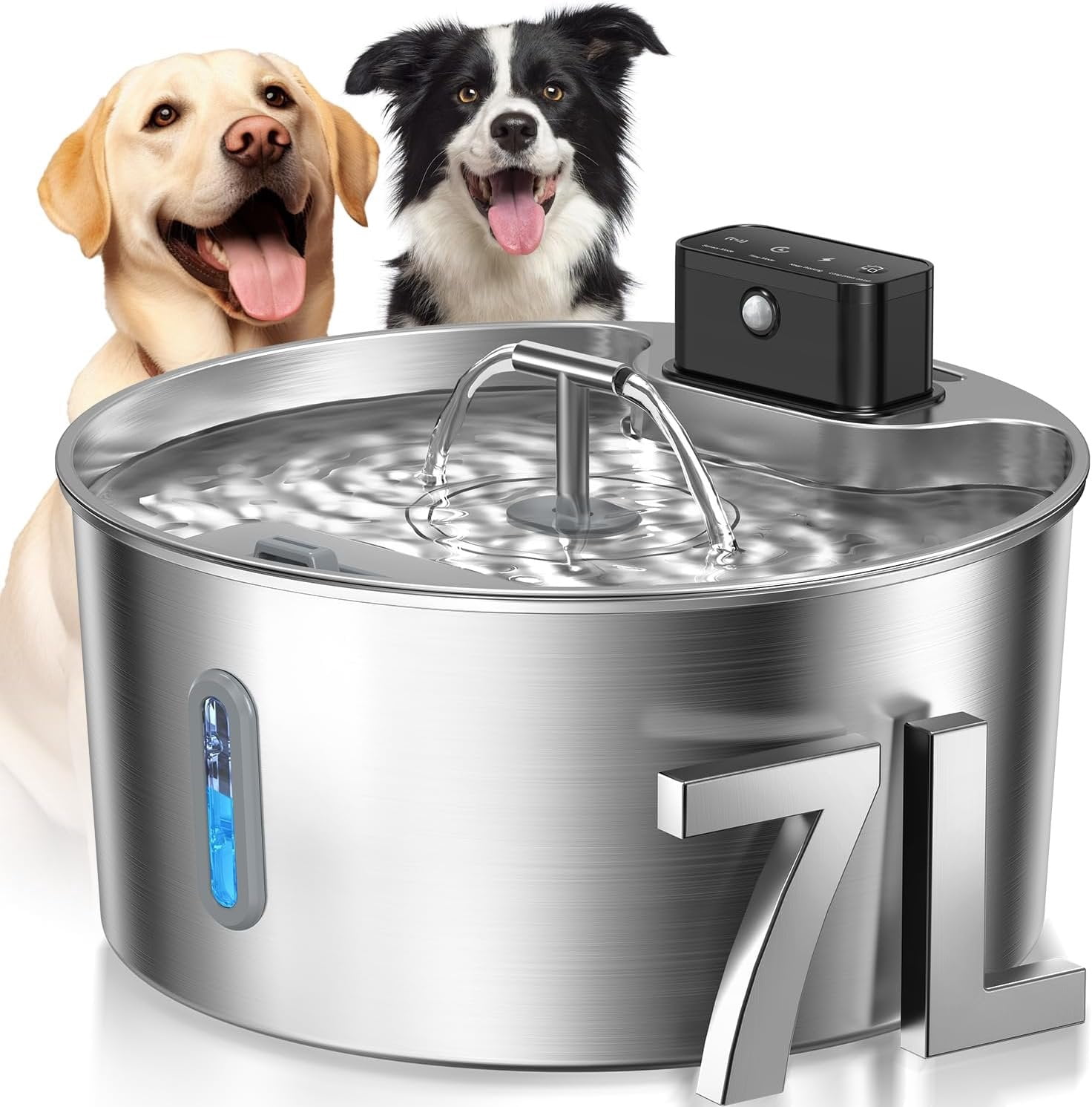 Water Fountain, Automatic Water Dispenser for Dogs, 236oz/1.8Gal/7L ...