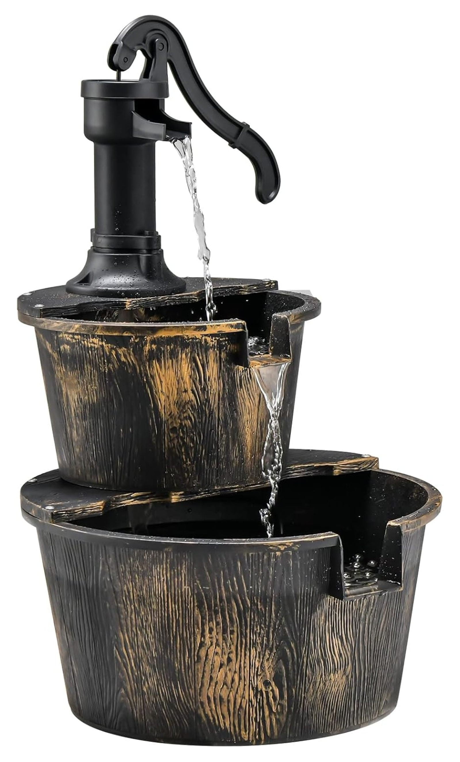 Water Fountain Outdoor, 2-Tier Water Feature Decor with Electric Pump ...