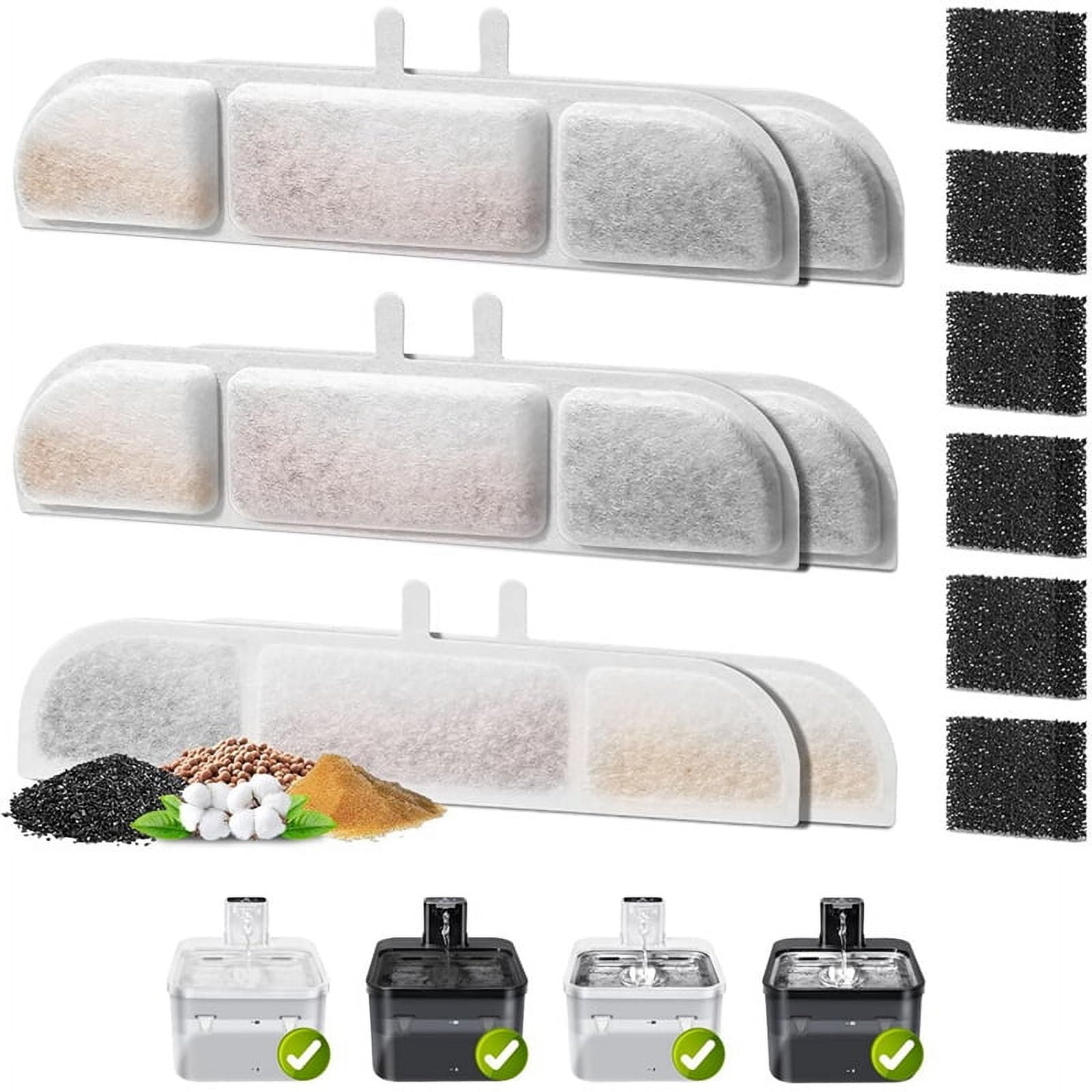 Water Fountain Replacement Filters for 84oz/2.5L Pet Water Fountain ...