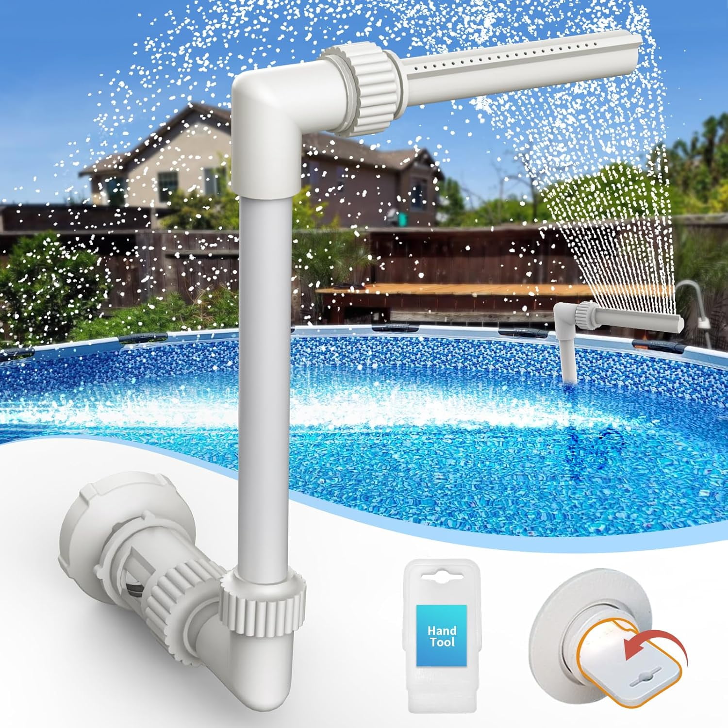 Water-Fountain Swimming-Pool Sprinkle Accessories - Waterfall Above In ...