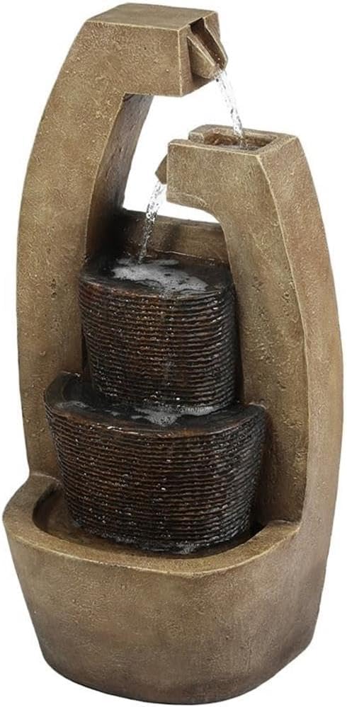 Water Fountain with Led Light Brown - Walmart.com