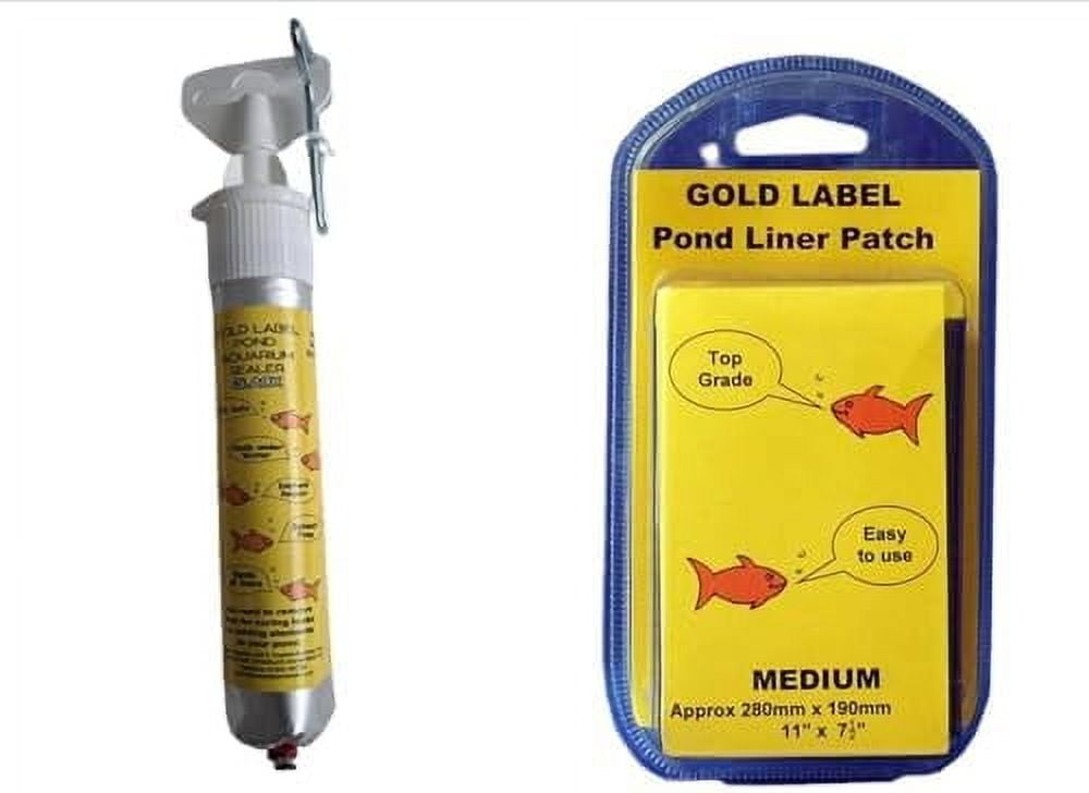 Water Garden Koi Fish Pond Liner Leak Repair Patch Kit, Includes Gold ...