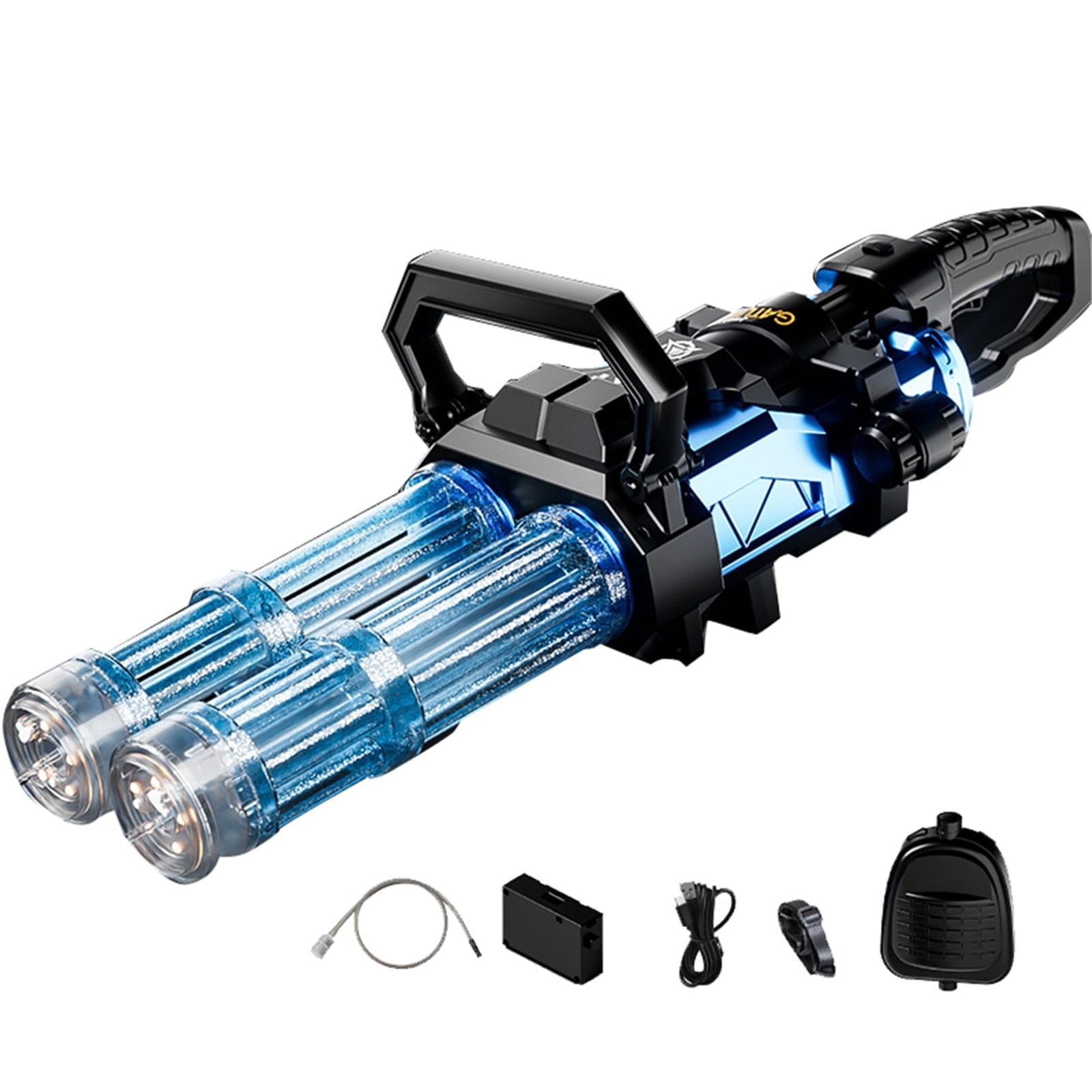 Water Gatling Gun, Double Barrel Water Gatling Gun Can Emit Light ...