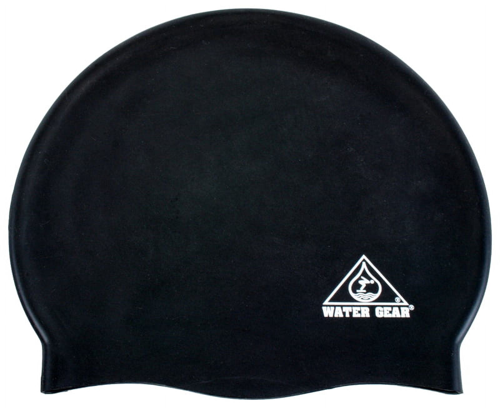 Water Gear 39100 Silicone Swim Cap-Black - Walmart.com