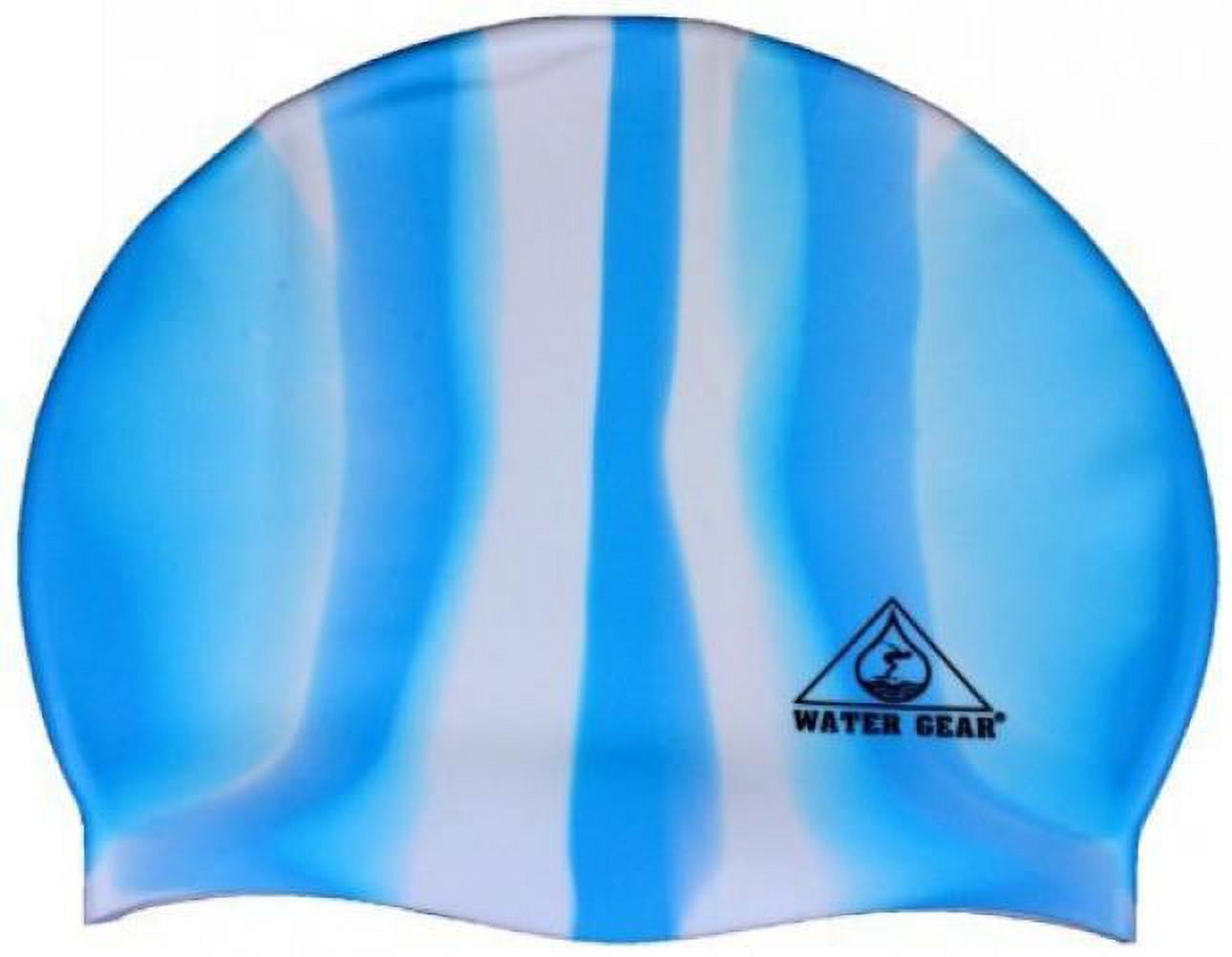 Water Gear Jazz Silicone Swim Cap Blue/White Candy Stripe - Walmart.com