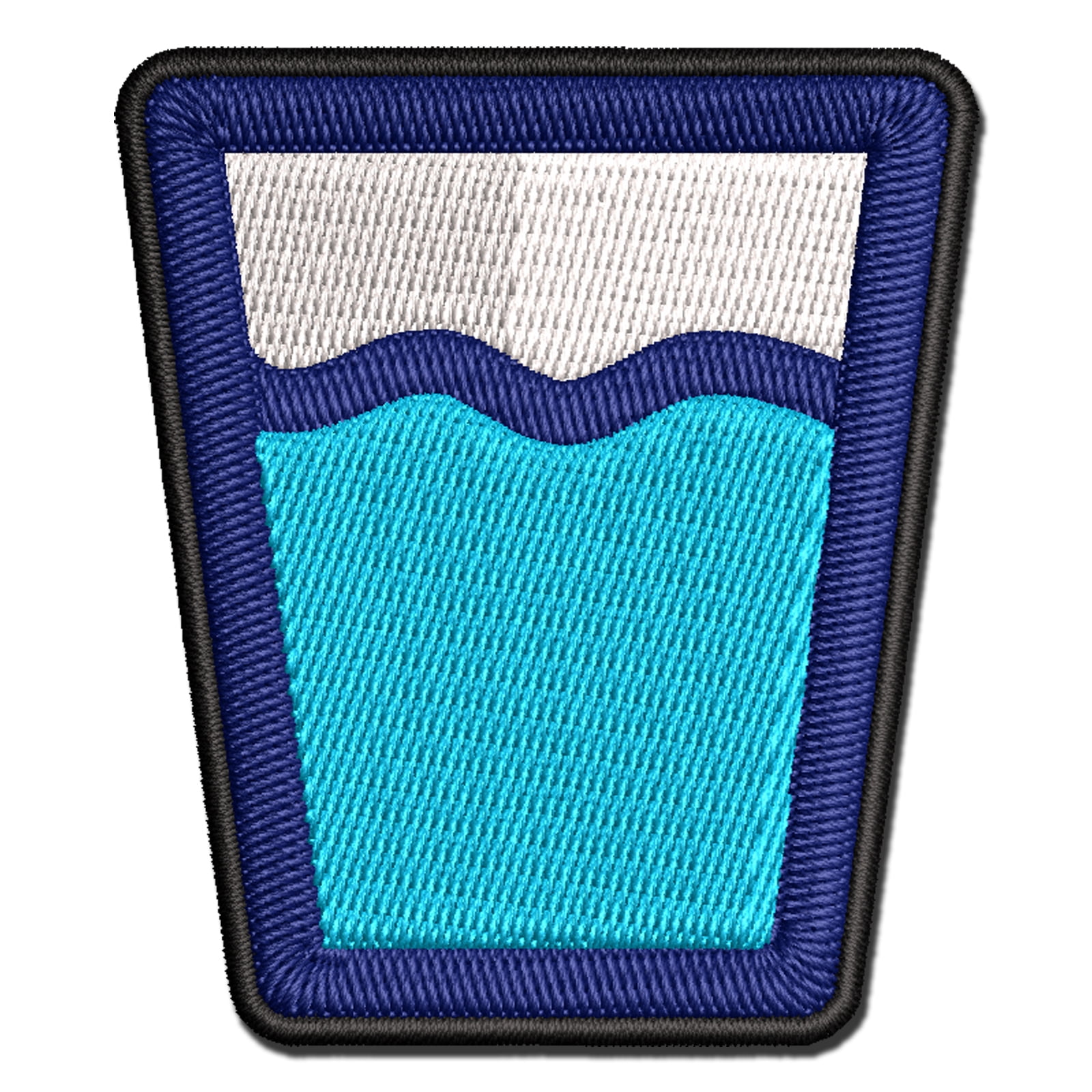 Water Glass Cup Applique Multi-Color Embroidered Iron-On Patch - 2.0 ...