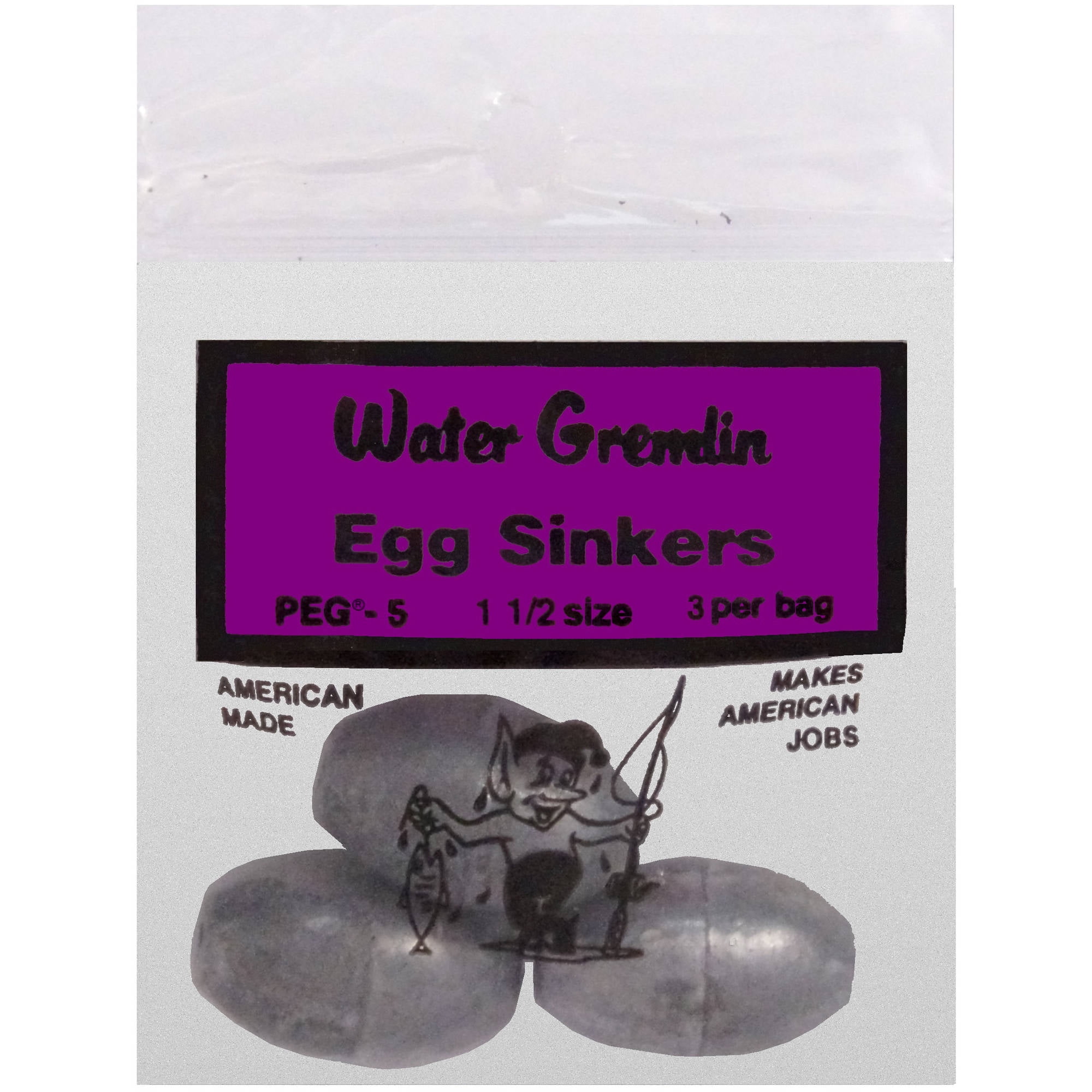 Water Gremlin Company Egg Sinkers 1.5oz 3pk Fishing Weights for Weeds ...