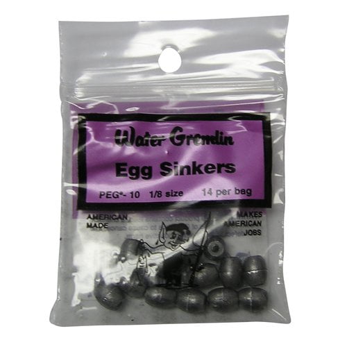 Water Gremlin Company Fishing Egg Sinkers, Sliding Weights, Smooth ...