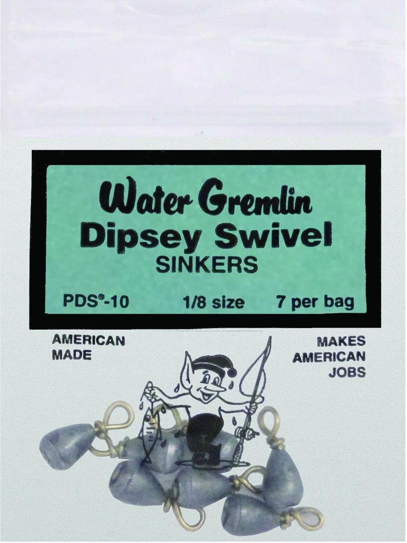 Water Gremlin Dipsey Swivel Sinker, 1/8oz, 7pk - Walmart.com