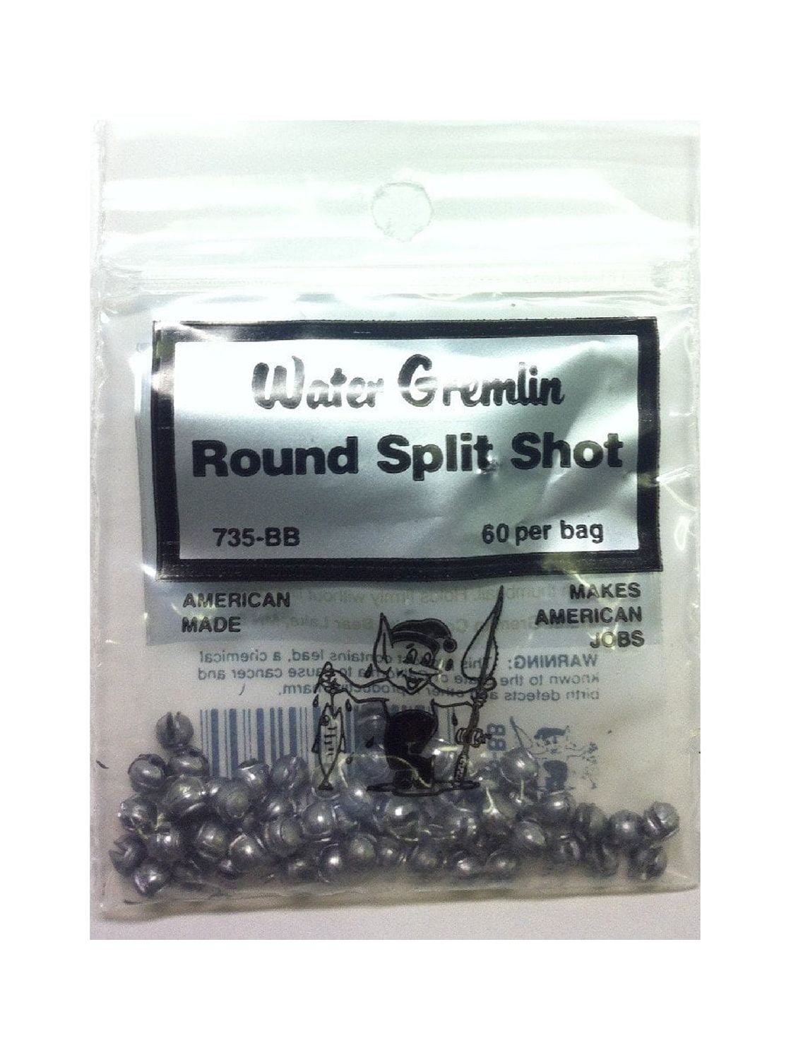 Water Gremlin Round Split Shot, 60pk - Walmart.com