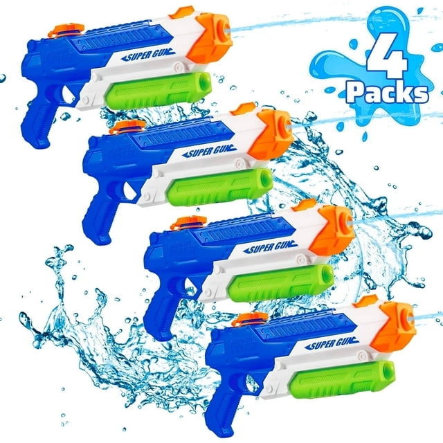 Walmart 4 Pack Water Gun for Kids & Adults - 300CC Super Soaker, Long ...